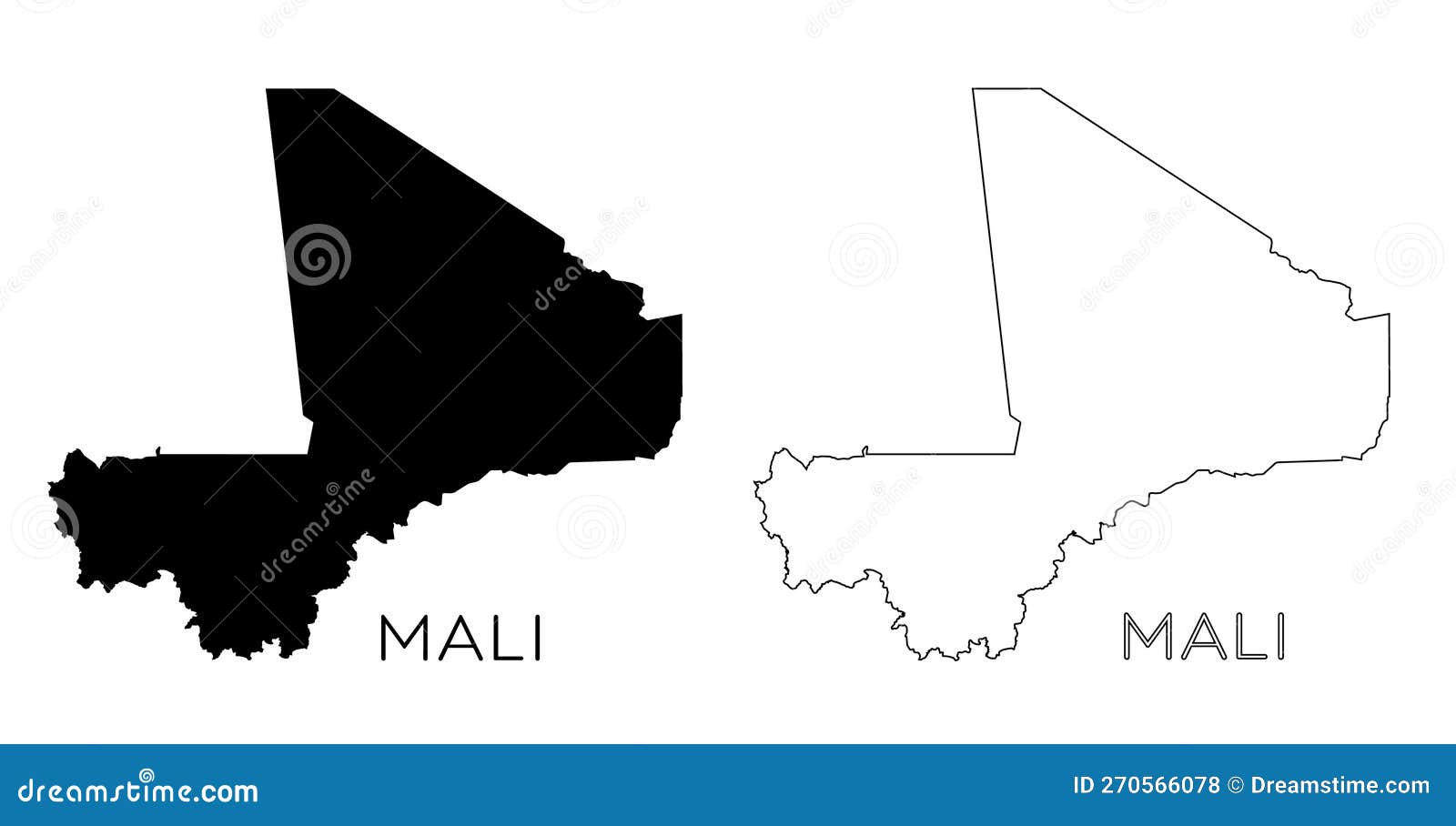 Mali Map Silhouette Vector Illustration | CartoonDealer.com #270566078