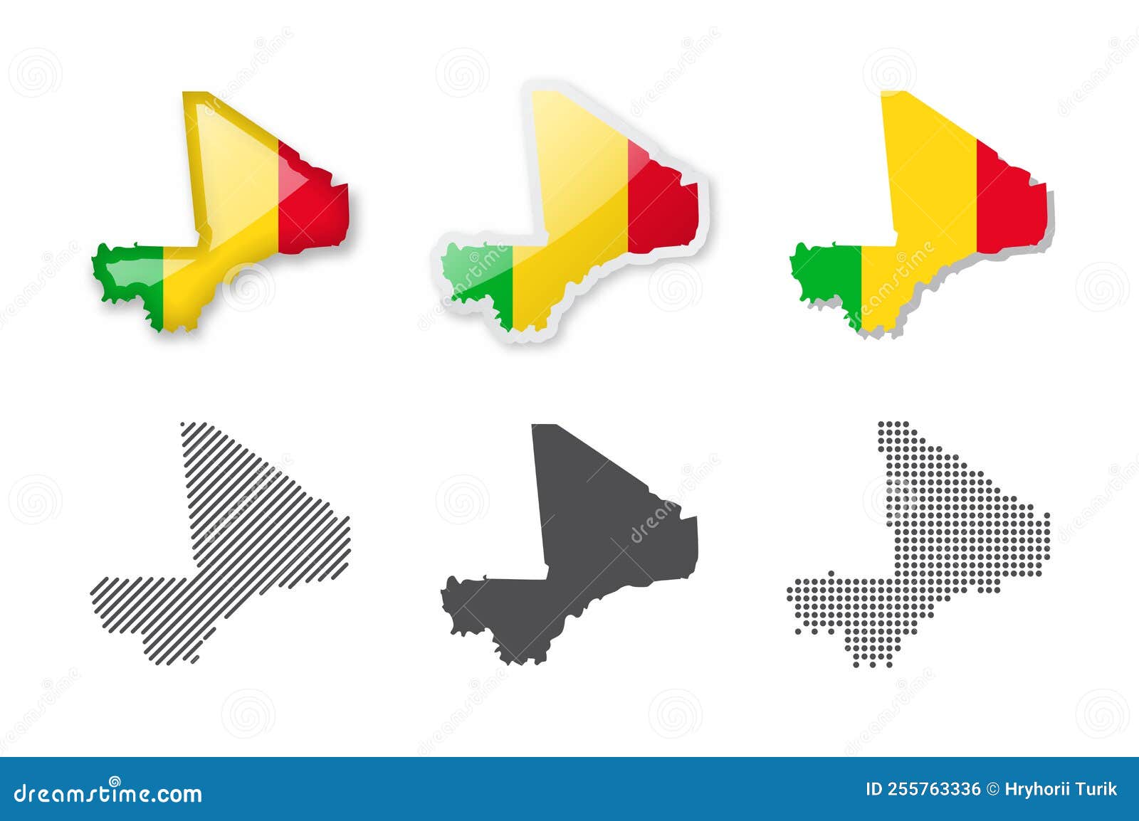Mali - Maps Collection. Six Maps of Different Designs Stock ...