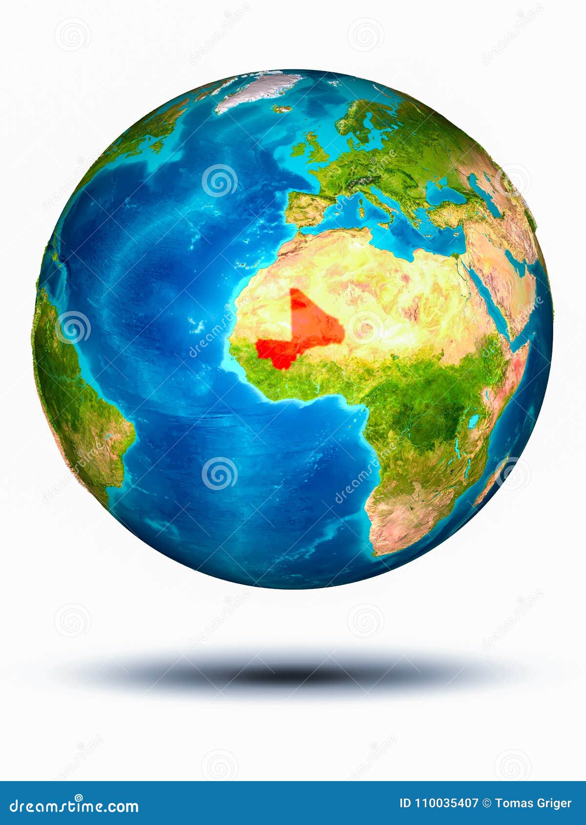 Mali Na Terra Com Fundo Branco Ilustração Stock - Ilustração de branco ...