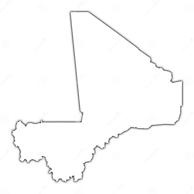 Mali outline map stock illustration. Illustration of geography - 5445541