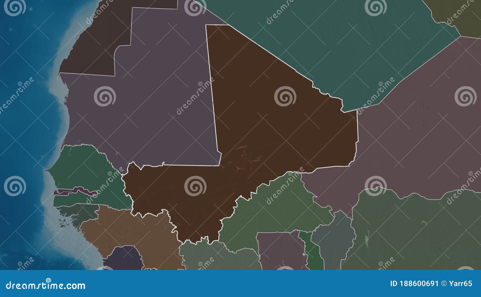 Mali - Overview. Administrative Stock Illustration - Illustration of ...