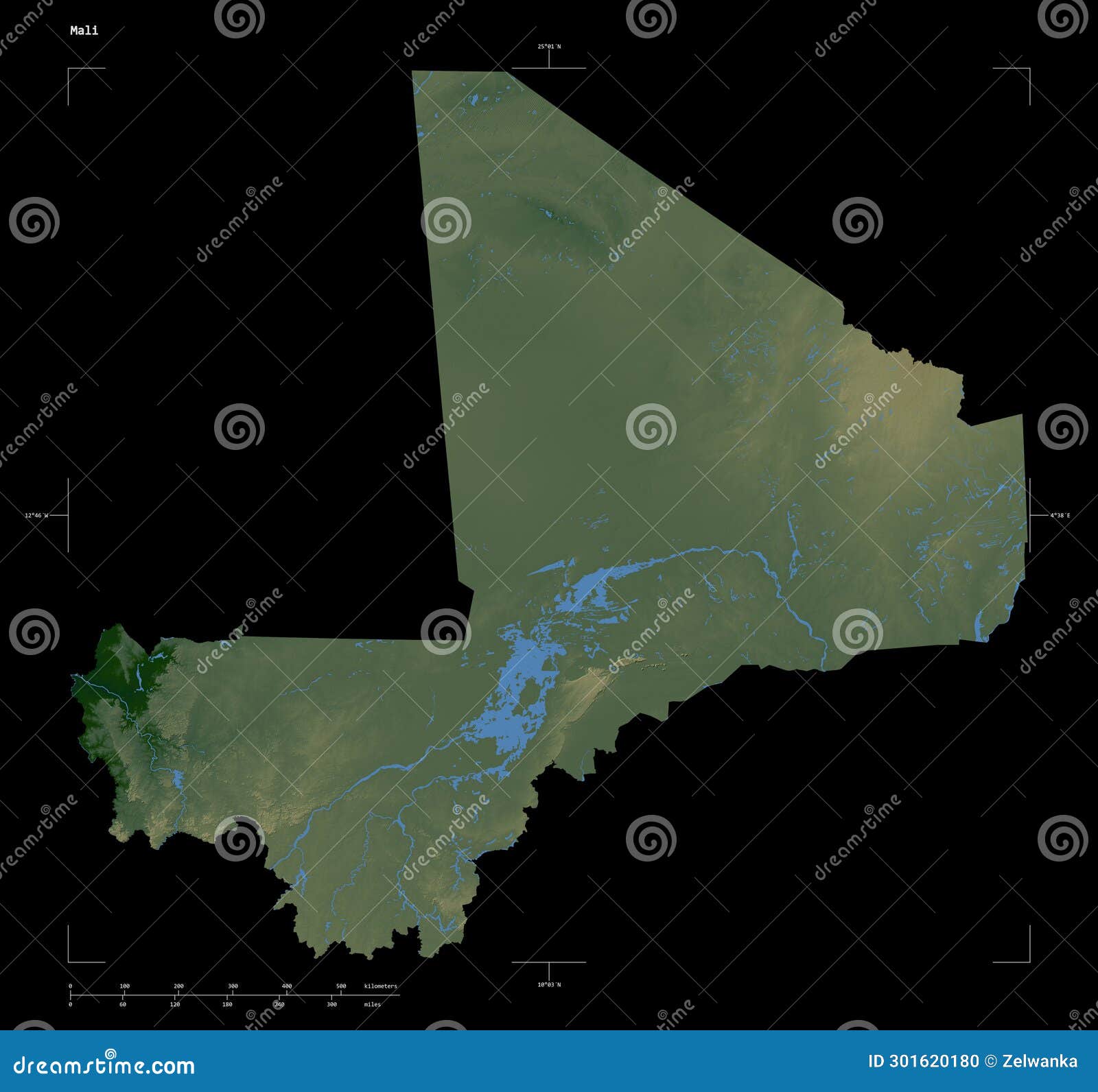 Mali Shape on Black. Physical Stock Illustration - Illustration of mali ...