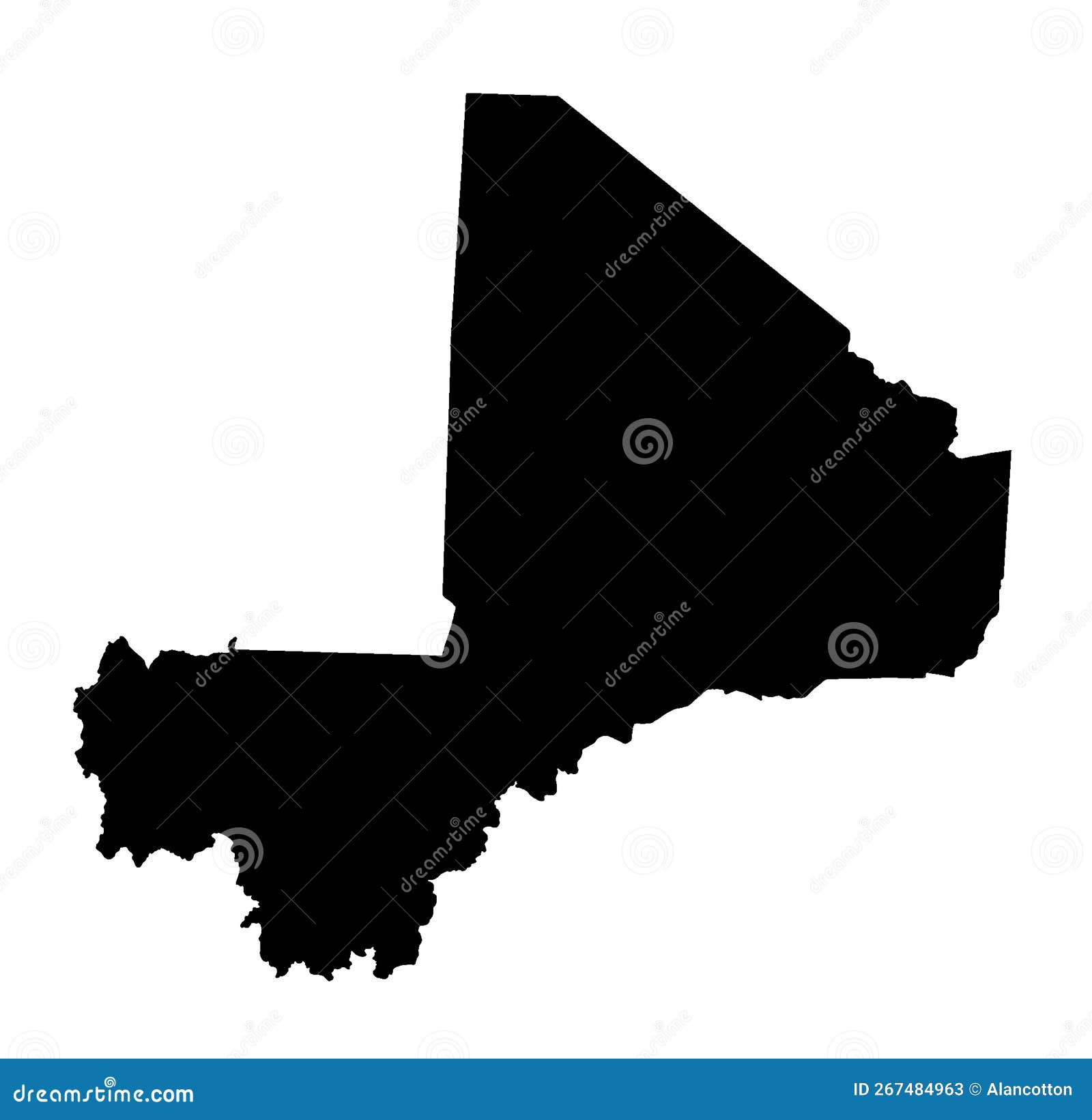 Mali Map Silhouette Vector Illustration | CartoonDealer.com #270566078
