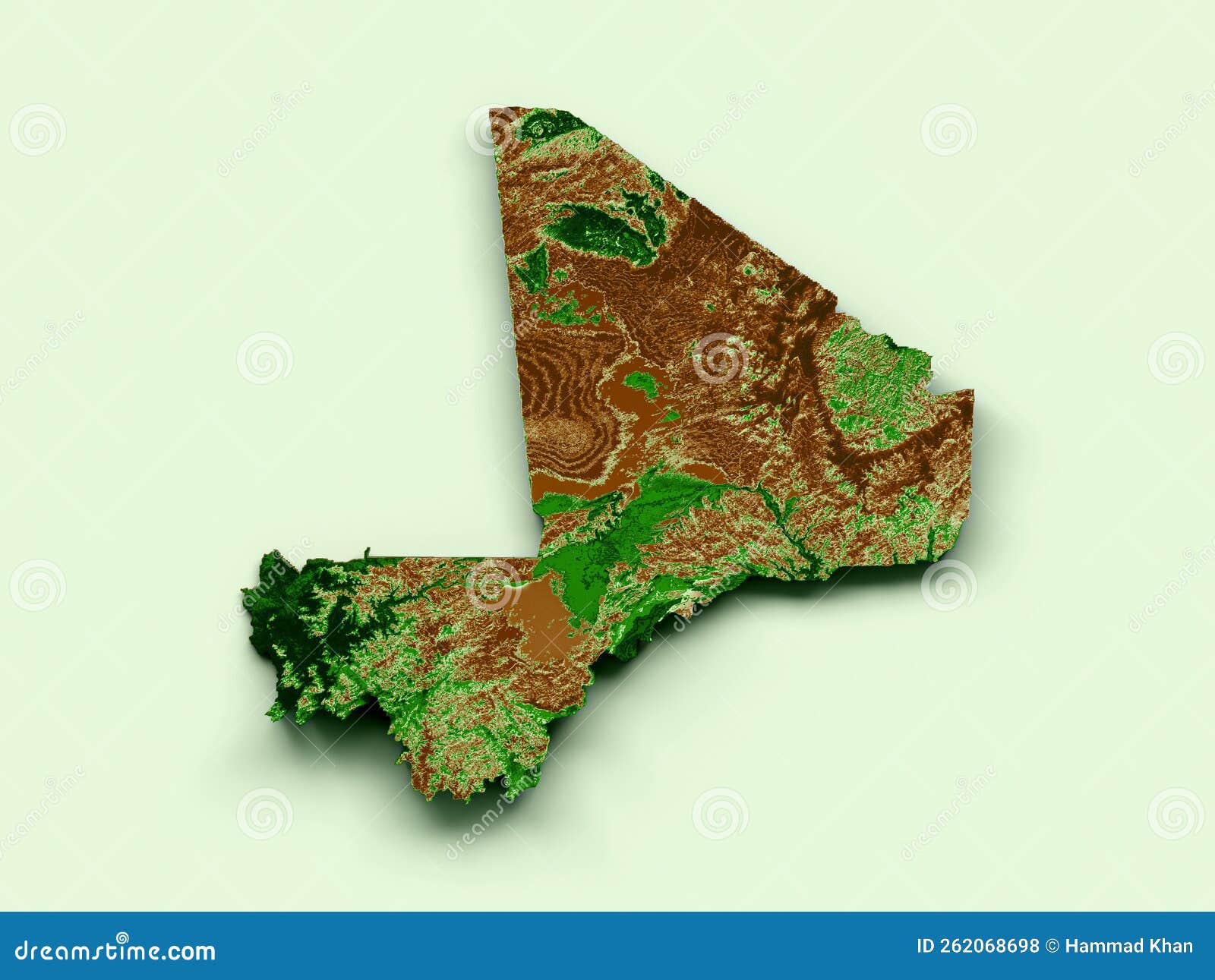Mali Topographic Map 3d Realistic Map Color 3d Illustration Stock ...