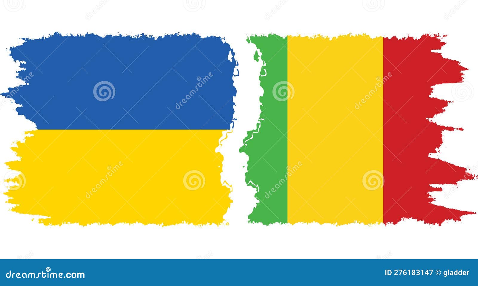 Mali and Ukraine Grunge Flags Connection Vector Stock Vector ...