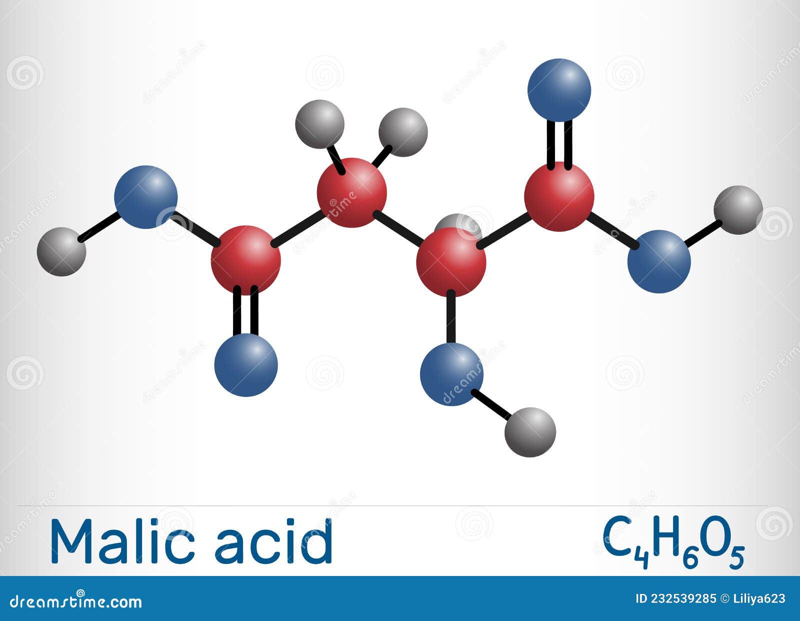 Alpha Hydroxy Acids, AHA. Glycolic C2H4O3, Lactic C3H6O3, Malic C4H6O5 ...