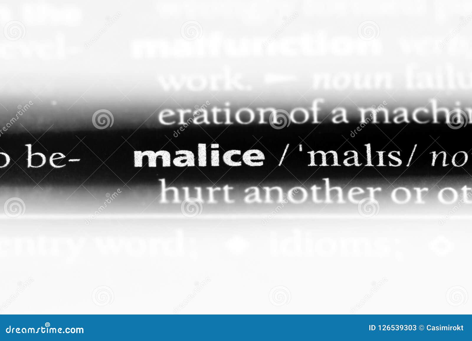 Malice stock image. Image of macro, concept, writing - 126539303