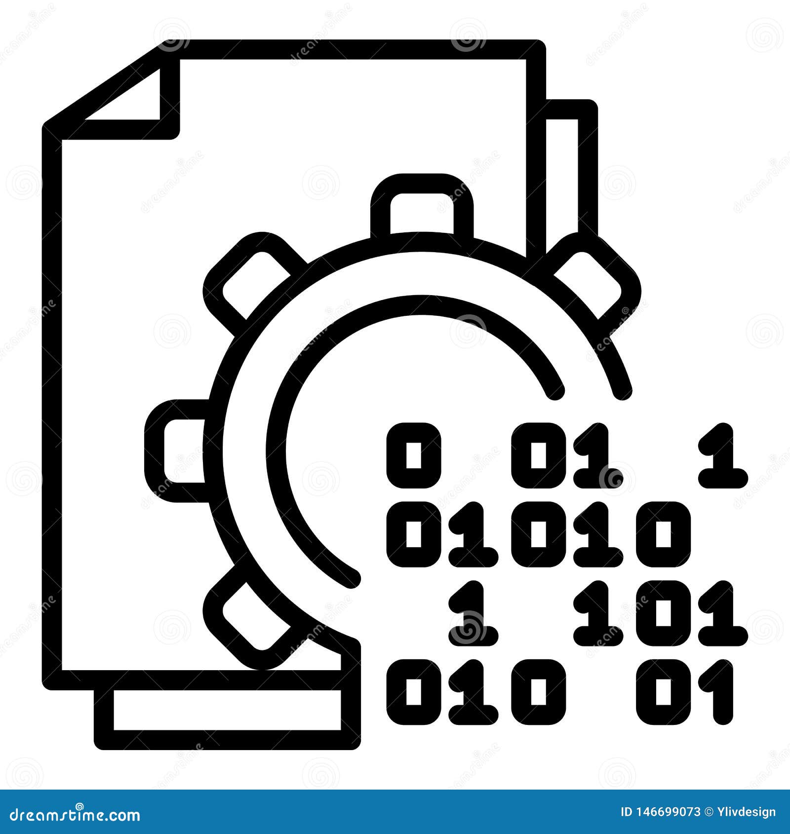 Malicious Code in Action Icon, Outline Style Stock Vector ...