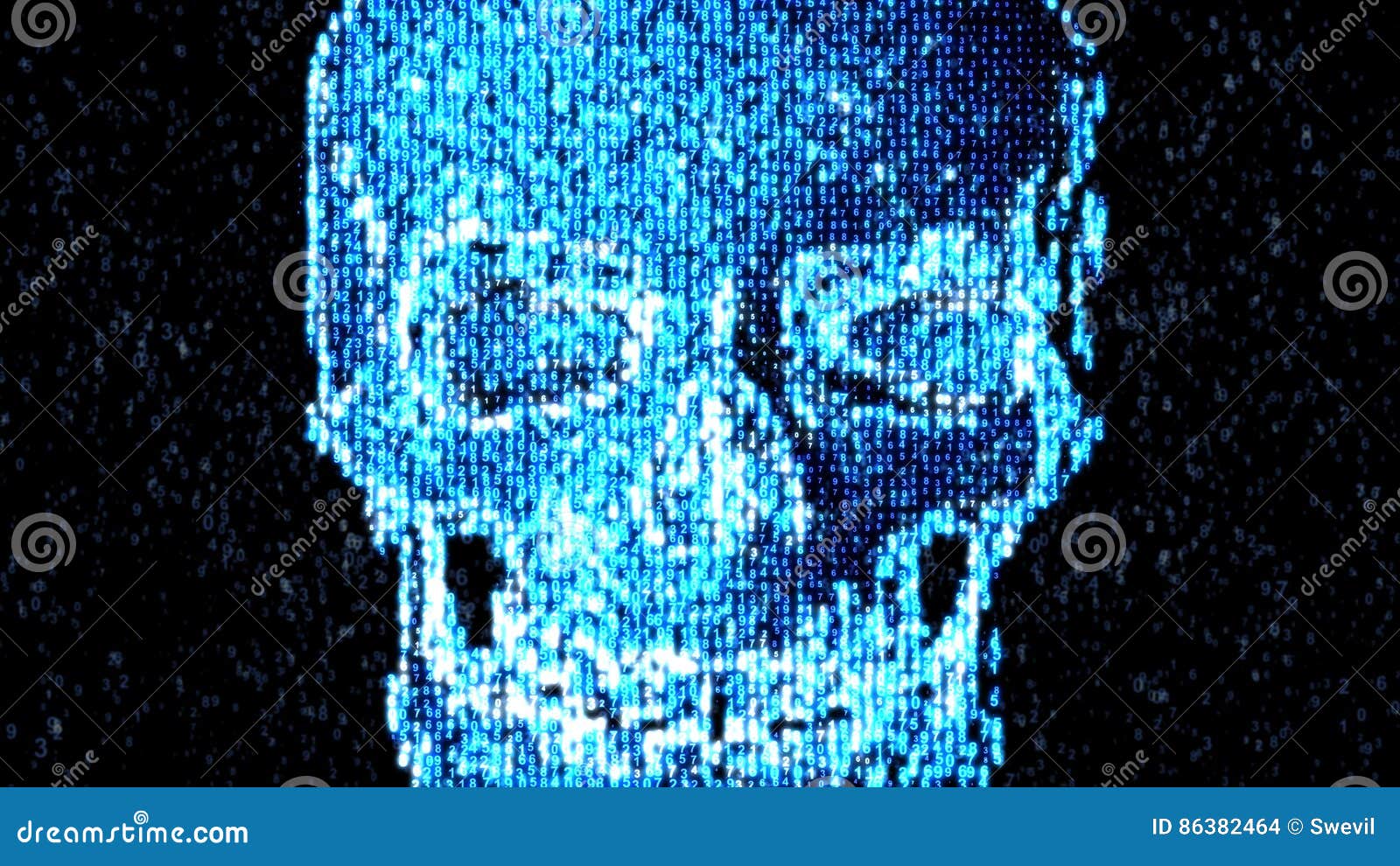 Danger in the Internet. Malicious Code Hacker. Skull Stock Illustration ...
