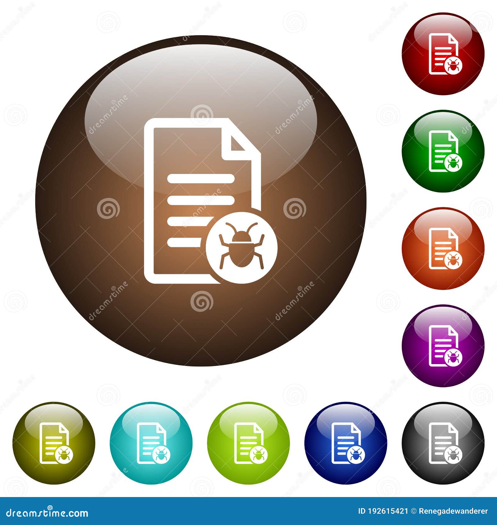 Malicious Document Color Glass Buttons Stock Vector - Illustration of ...