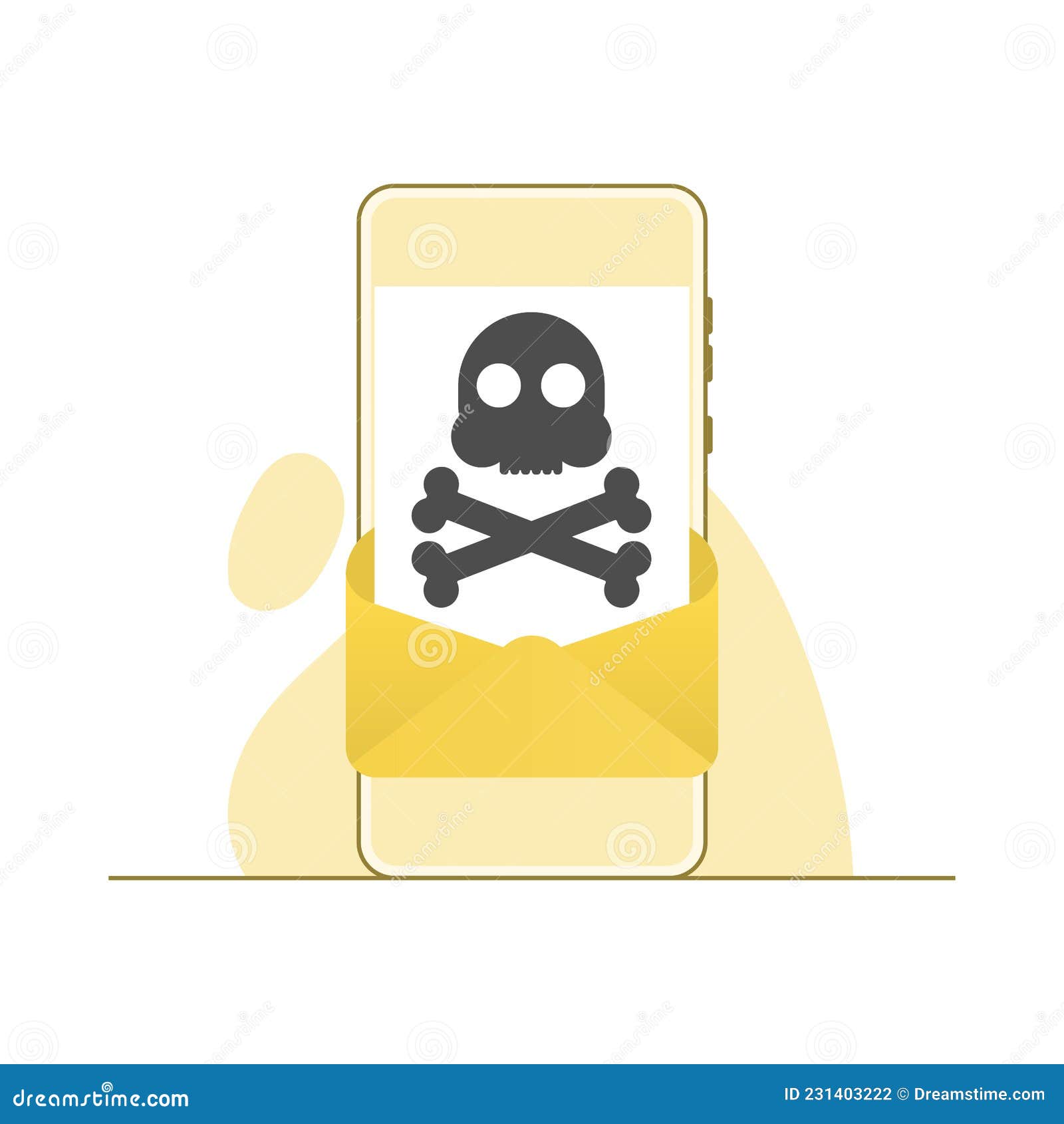 Malicious Email. Problem with Phone Stock Vector - Illustration of data ...