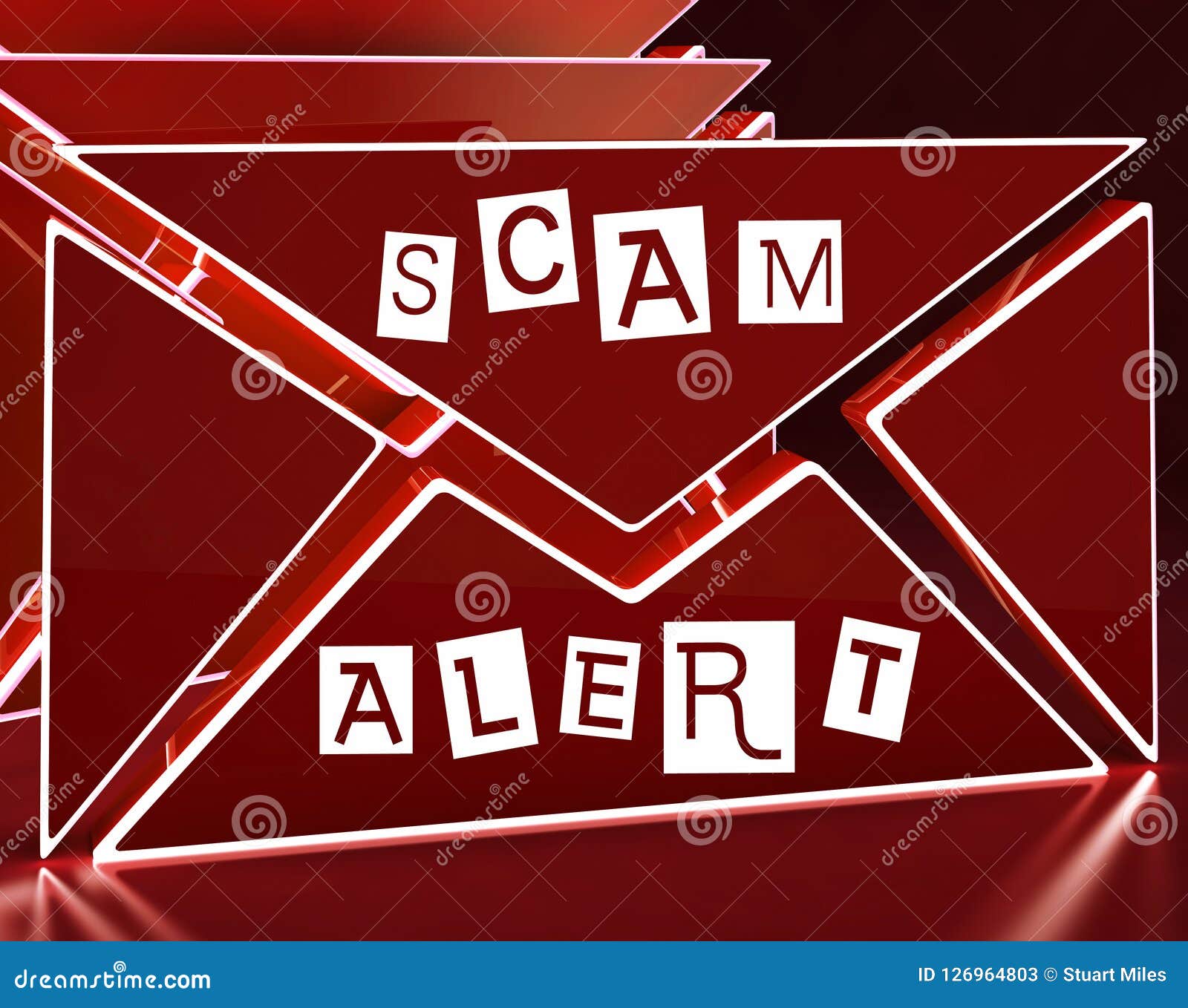 Malicious Emails Spam Malware Alert 3d Rendering Stock Illustration ...
