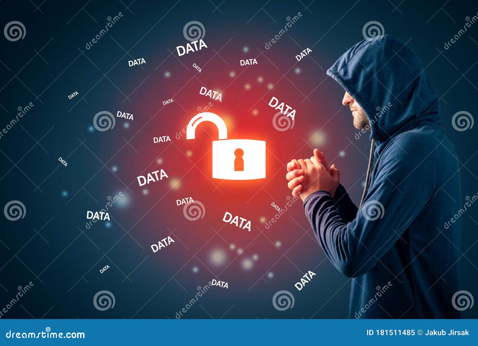 Malicious Hacker Look Forward To Steal Data Stock Image - Image of ...