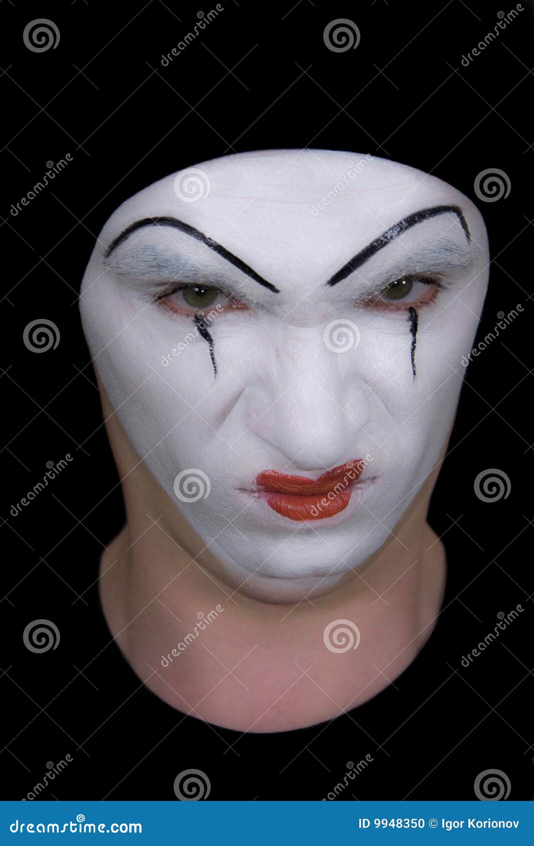 Portrait. Malicious Bald Mustachioed Man With Glasses Swears Looking At ...