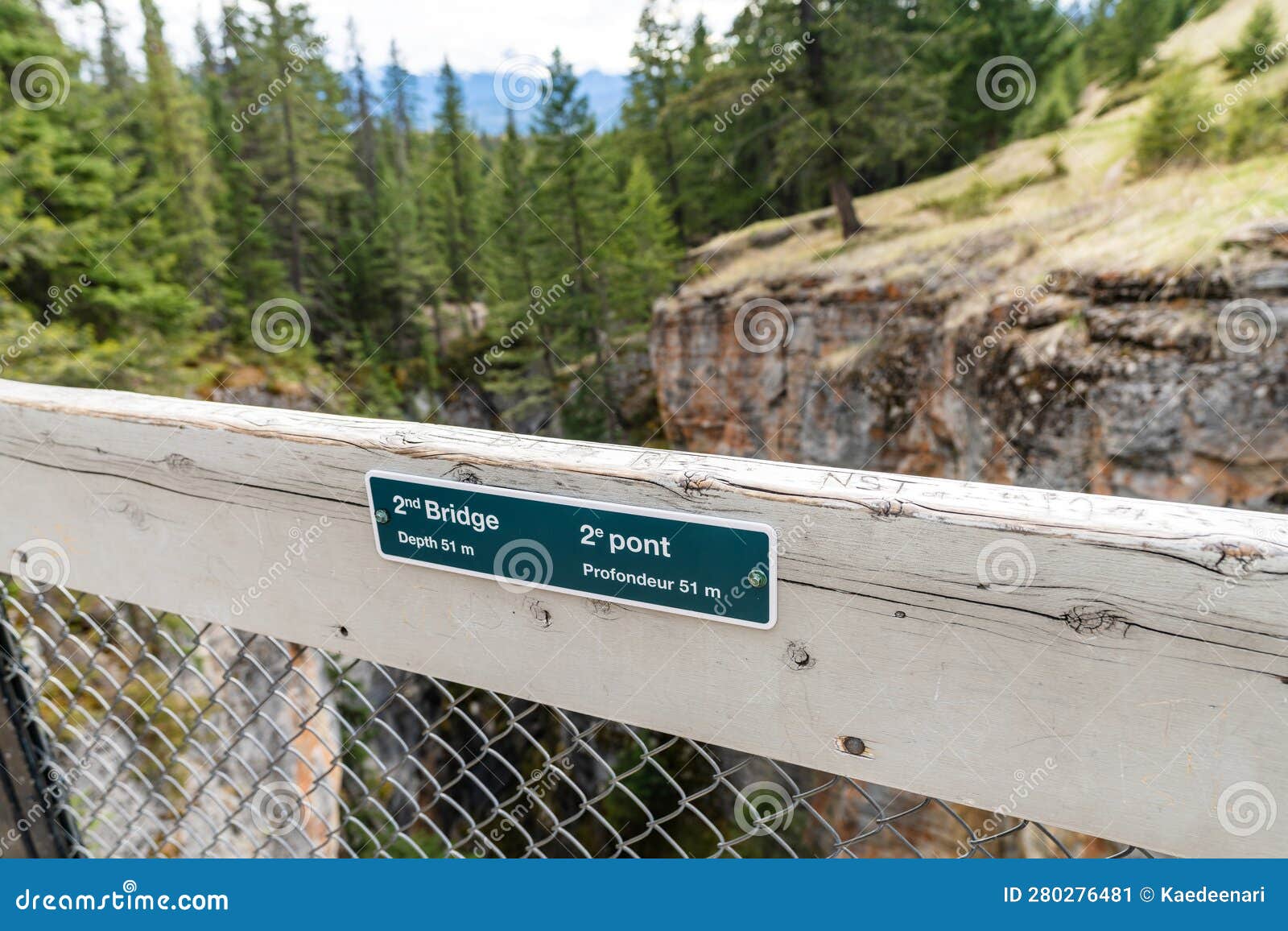 Maligne Canyon Second Bridge. Jasper National Park, Canada. Stock Image ...