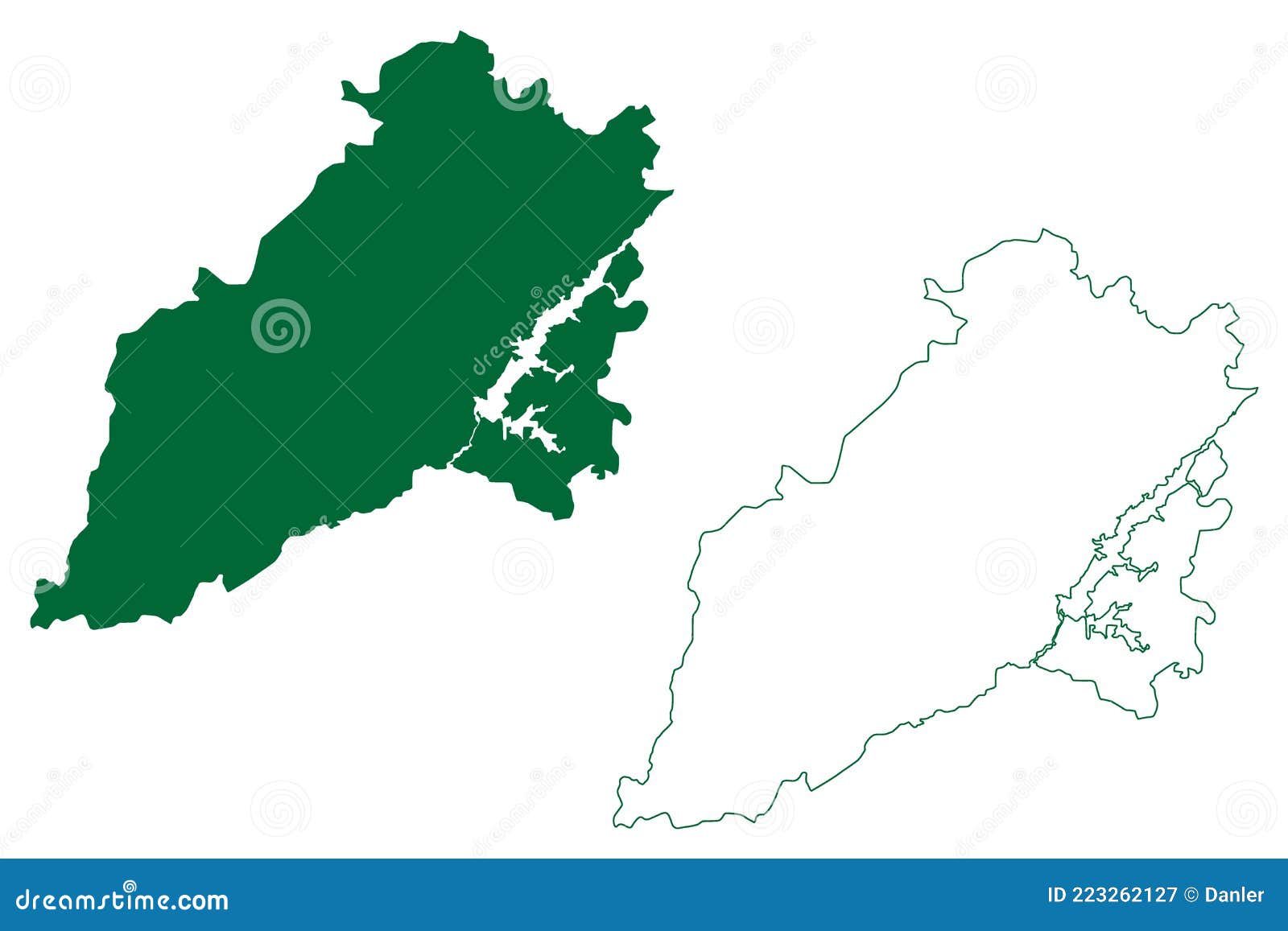 Malkangiri District Odisha State, Republic of India Map Vector ...