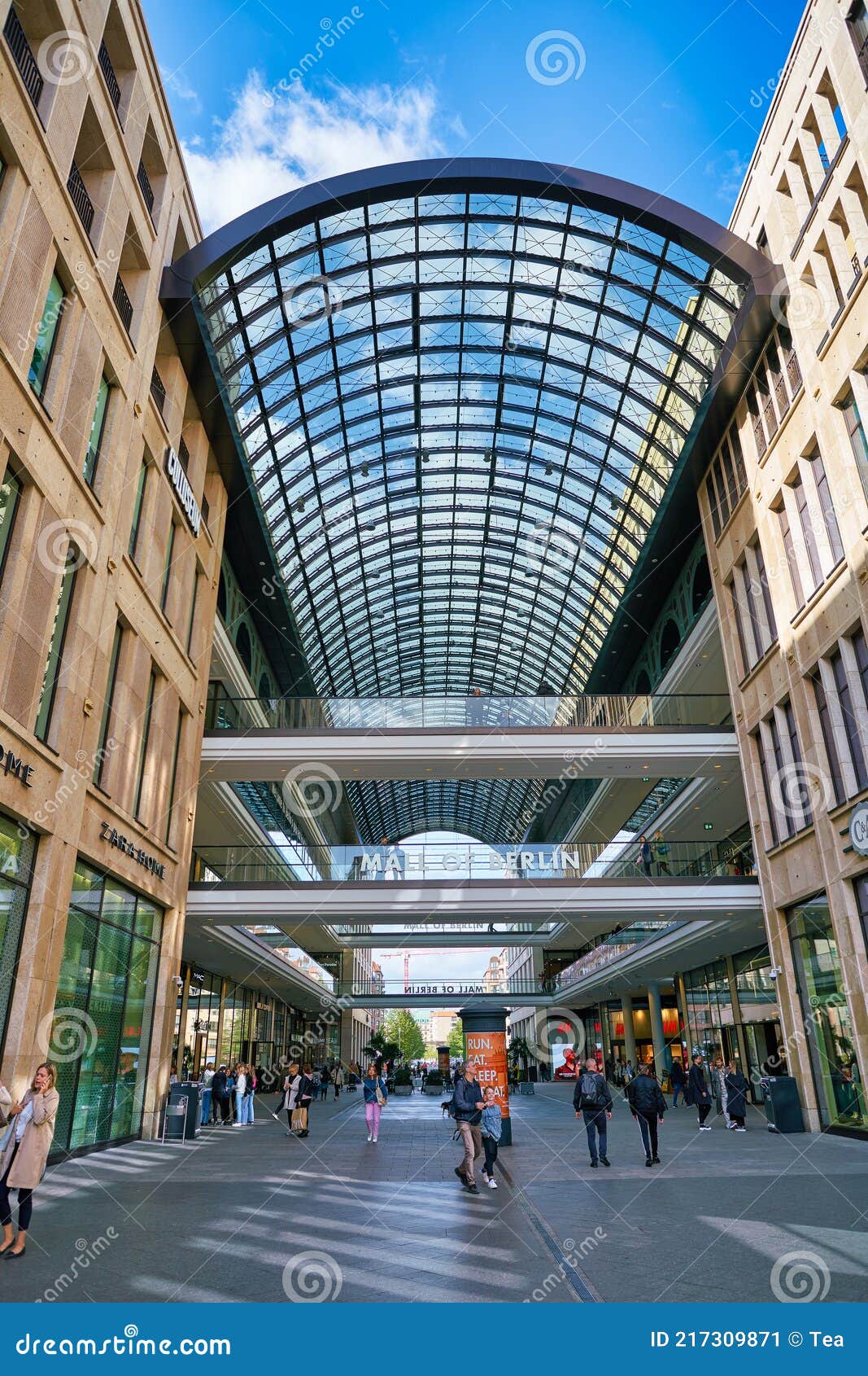 Mall of Berlin editorial photo. Image of building, blue - 217309871