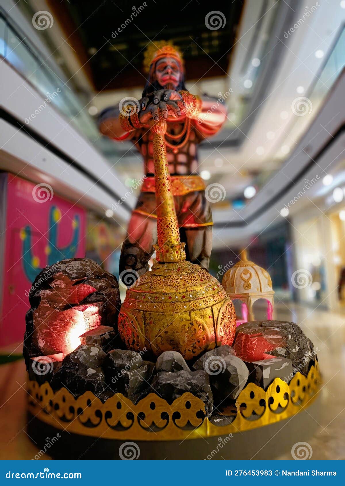 A Mall Design with the Statue of Hanuman Stock Image - Image of ...