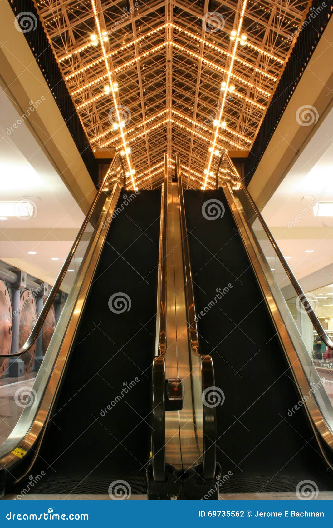 Mall Escalator stock photo. Image of commercial, retail - 69735562