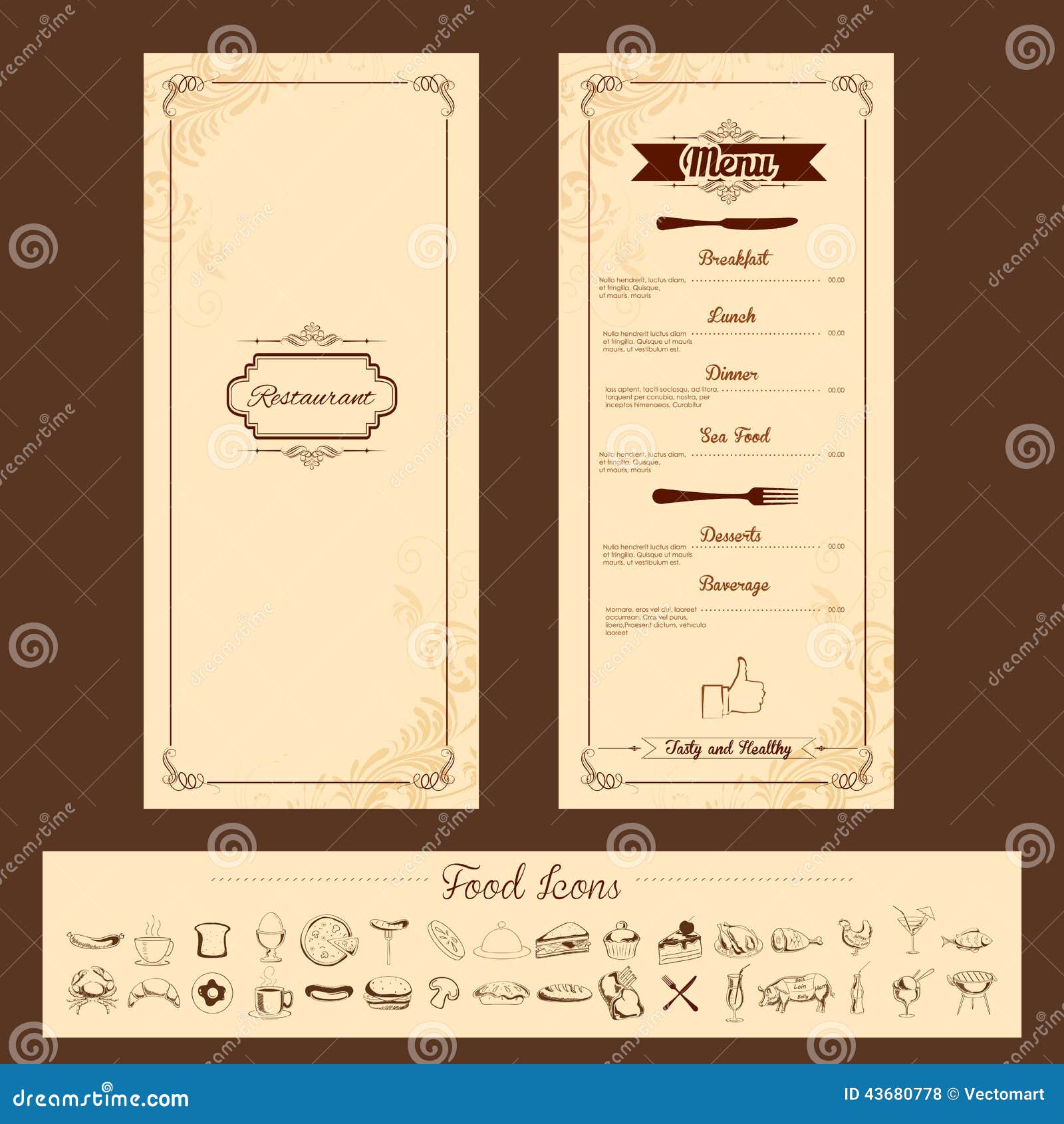Mall för menykort vektor illustrationer. Illustration av hamburgare ...