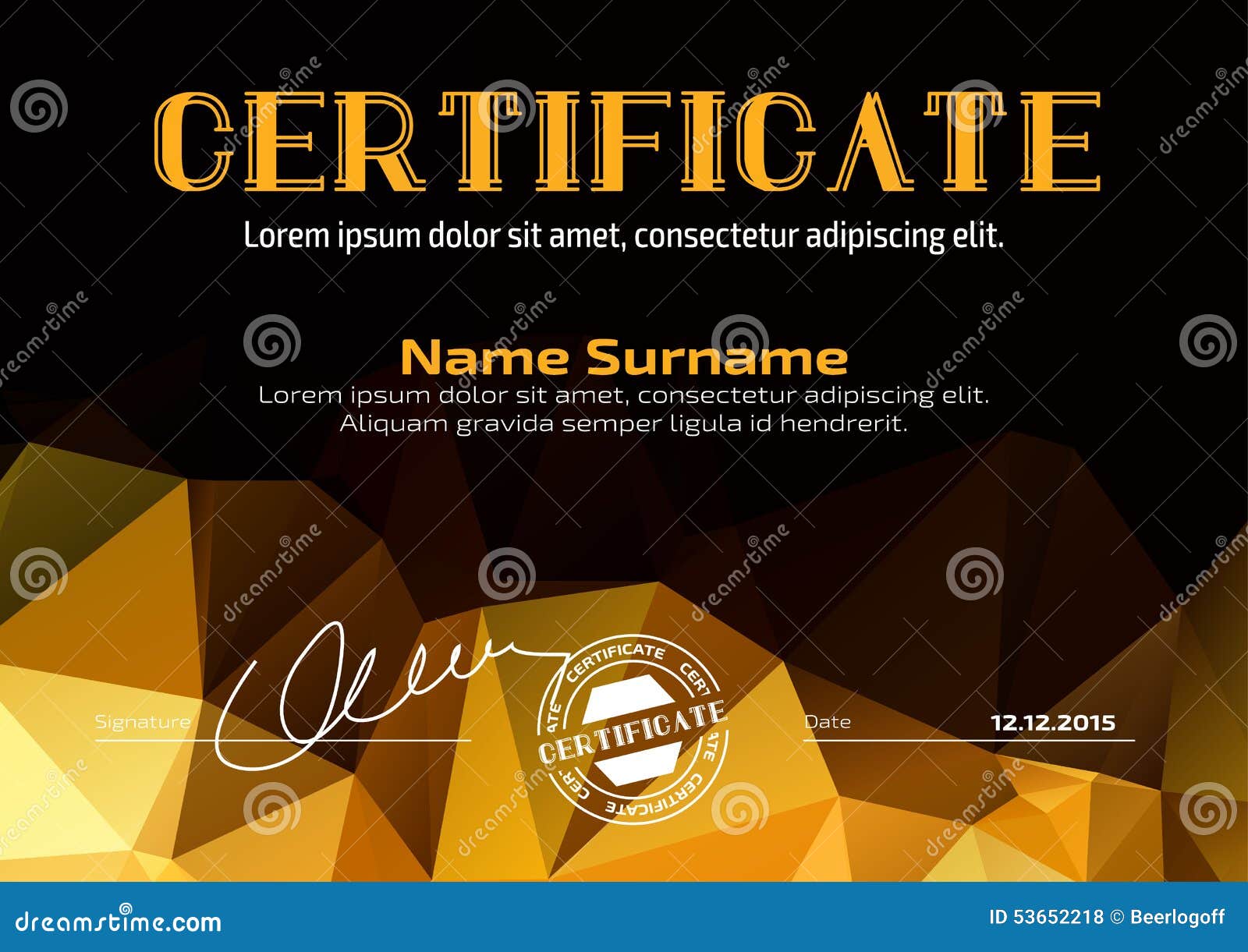 Mall I Certifikat, Valuta Och Diplom Vektor Illustrationer ...