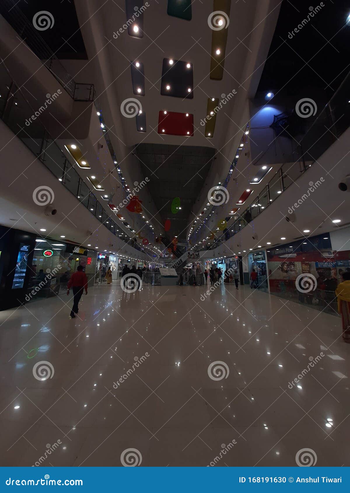 Mall Lights Taken Through The Water Jets Editorial Image ...