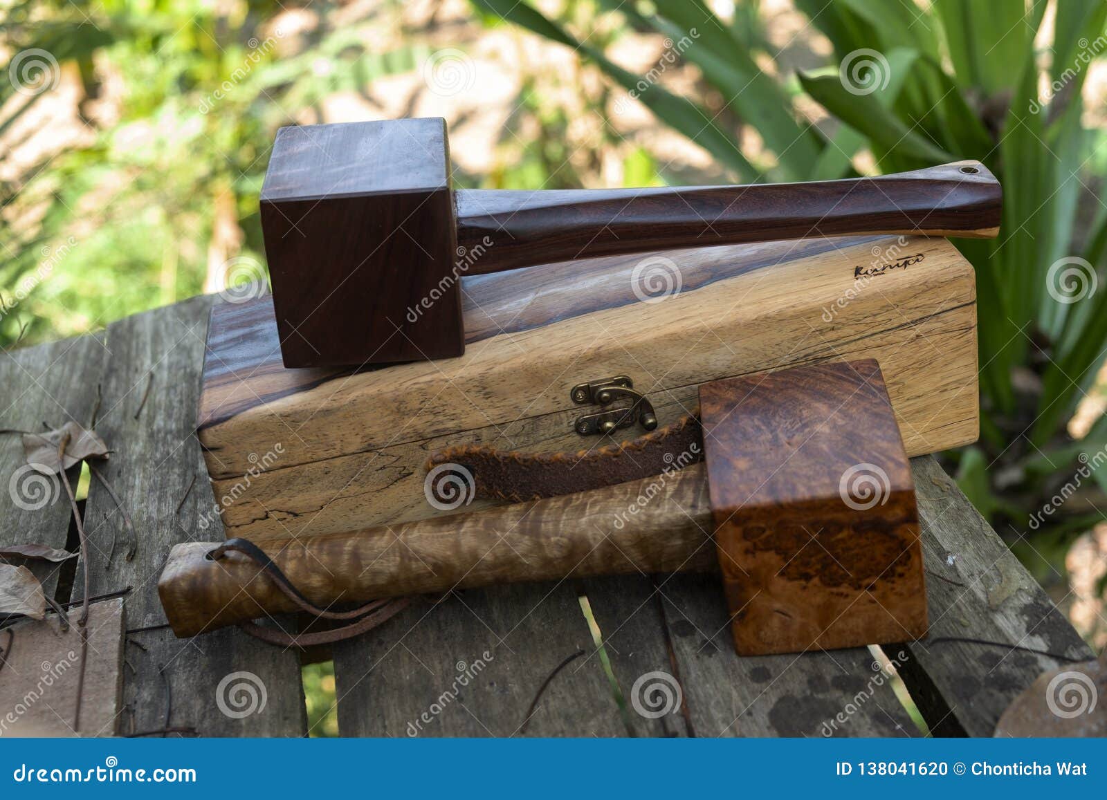 Mallet Hammer Made of Burl Wood Tools for Used by Carpenter in Workshop ...