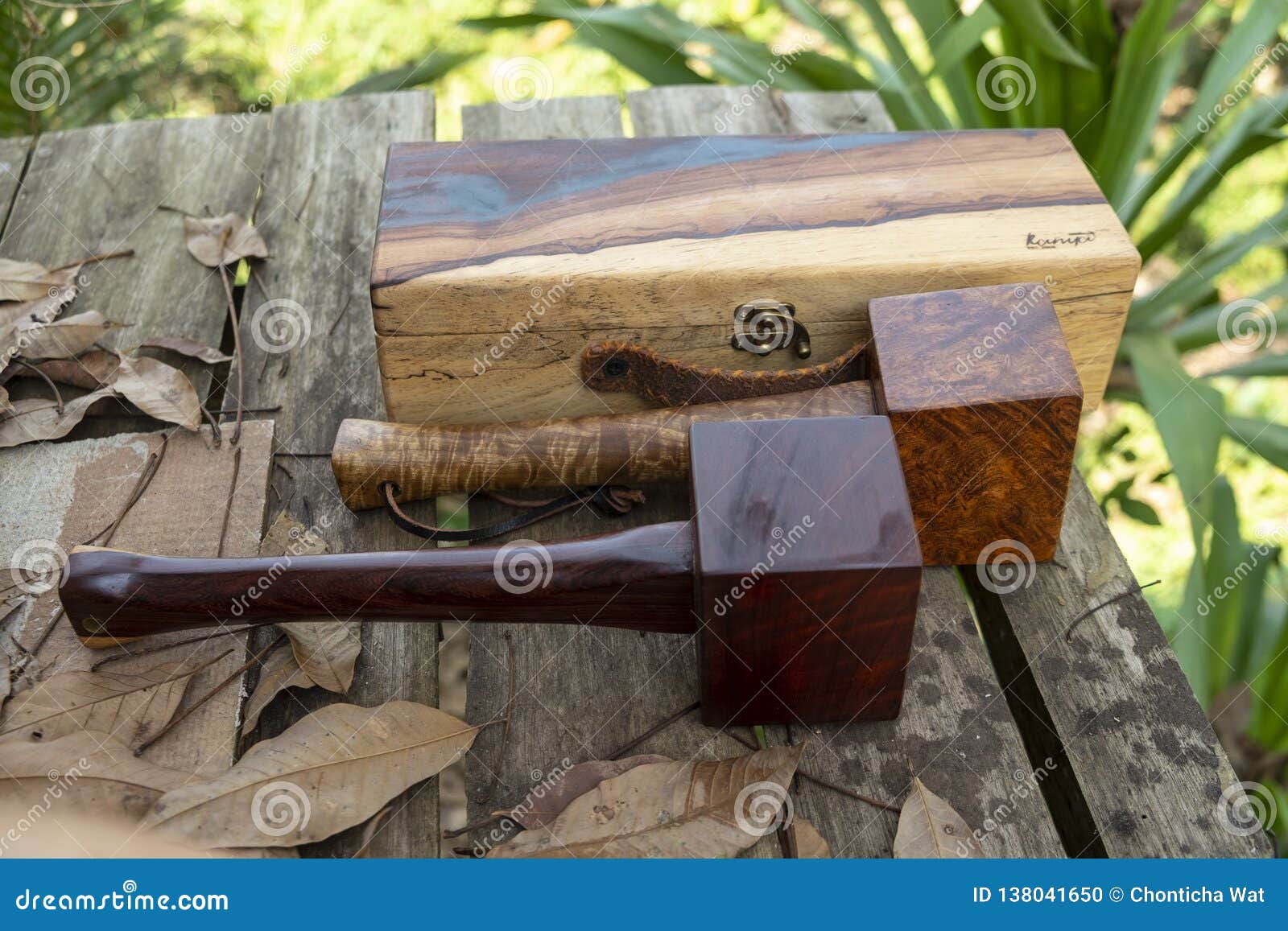 Mallet Hammer Made of Burl Wood Tools for Used by Carpenter in Workshop ...