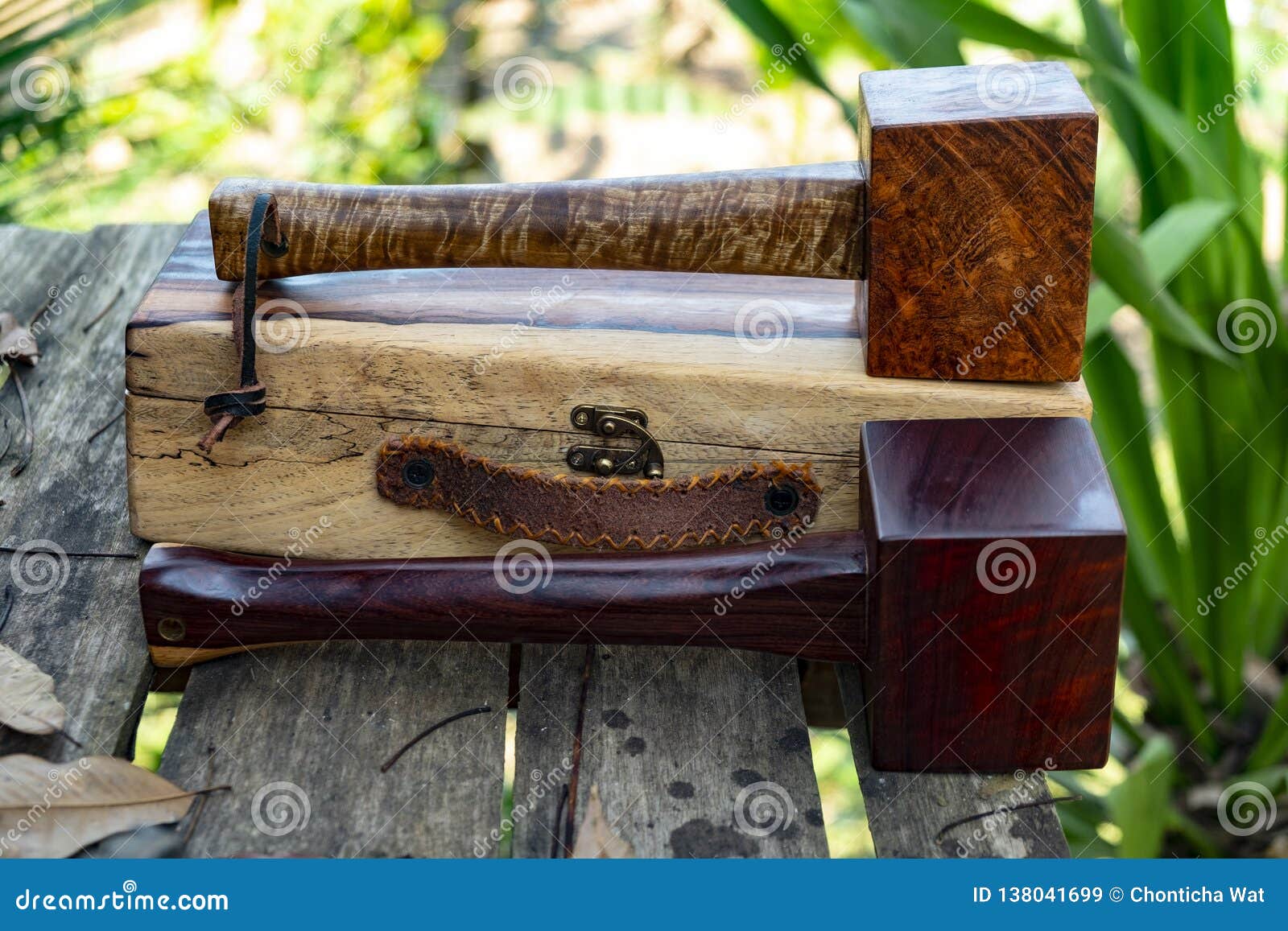 Mallet Hammer Made of Burl Wood Tools for Used by Carpenter in Workshop ...