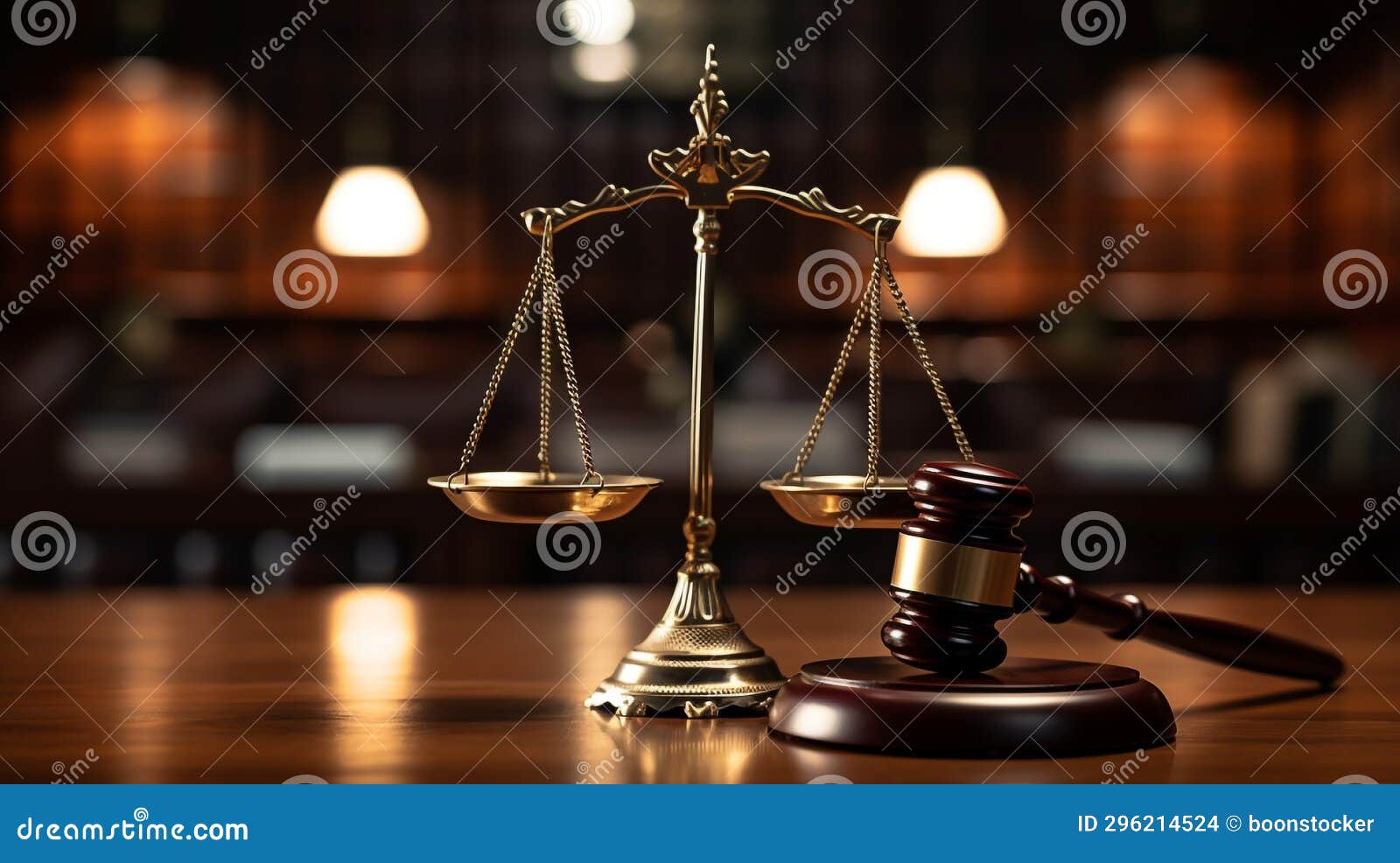 The Mallet Of The Judge And The Weight Scale Of Justice Is On A Table ...