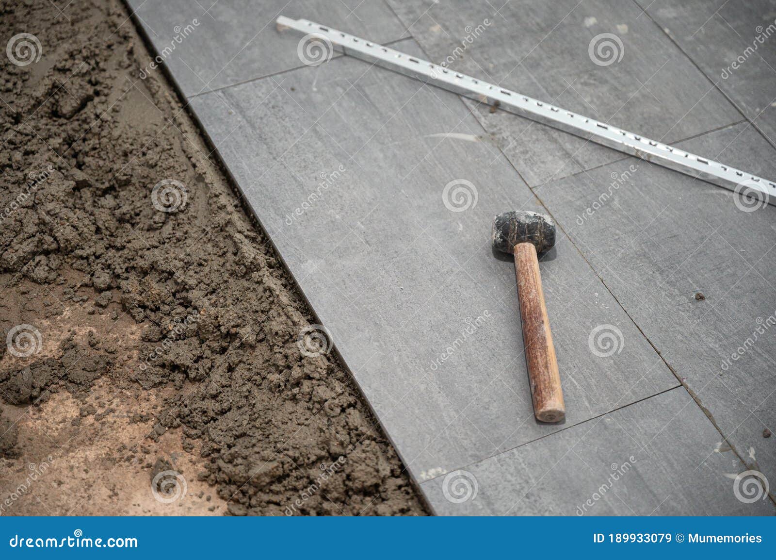 Mallet and Tools on Granite Tile Stock Image - Image of floor, install ...