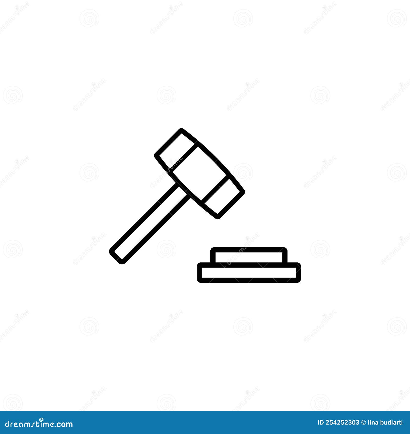Mallet vector icon stock vector. Illustration of element - 254252303