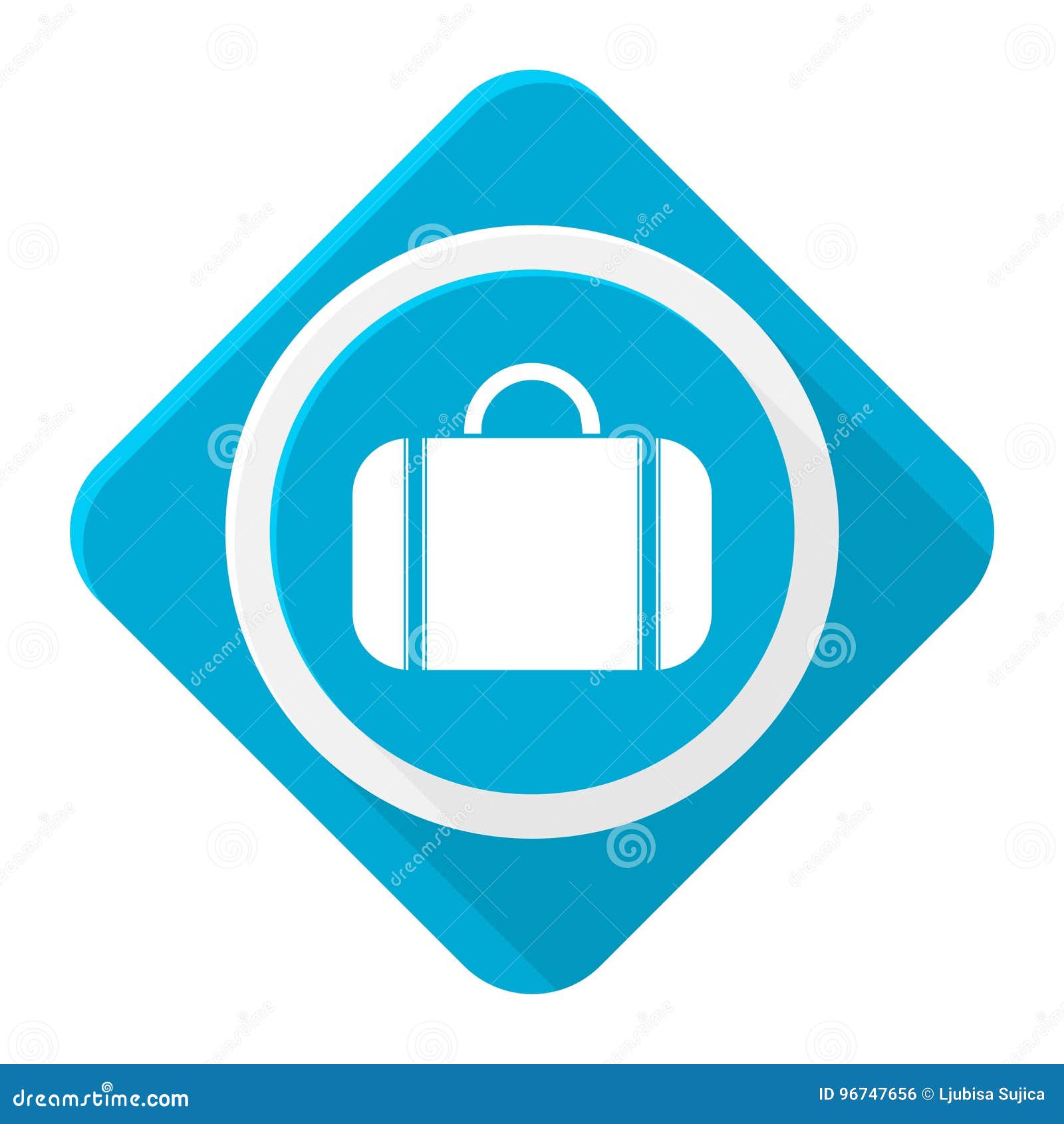 Mallette Bleue D'icône Avec La Longue Ombre Illustration de Vecteur ...