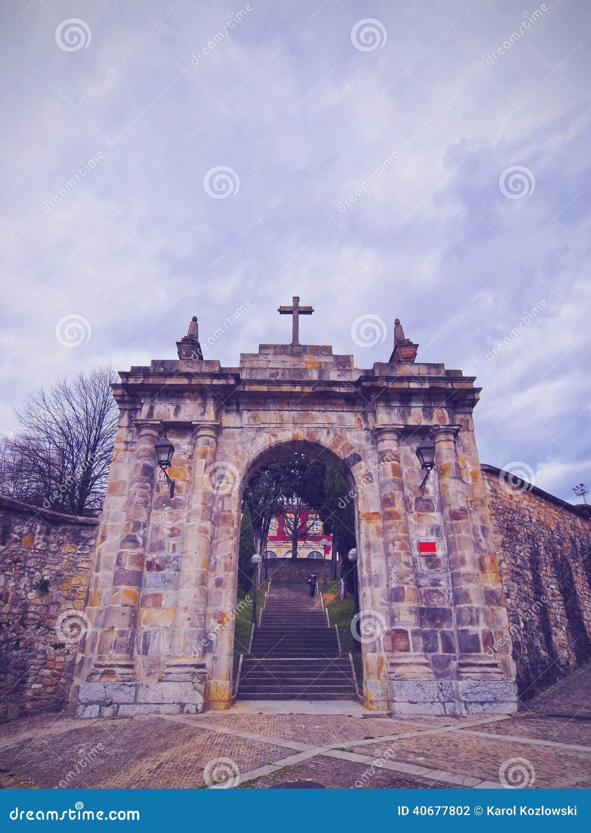 Mallona Gate and Stairs in Bilbao Stock Photo - Image of basque ...
