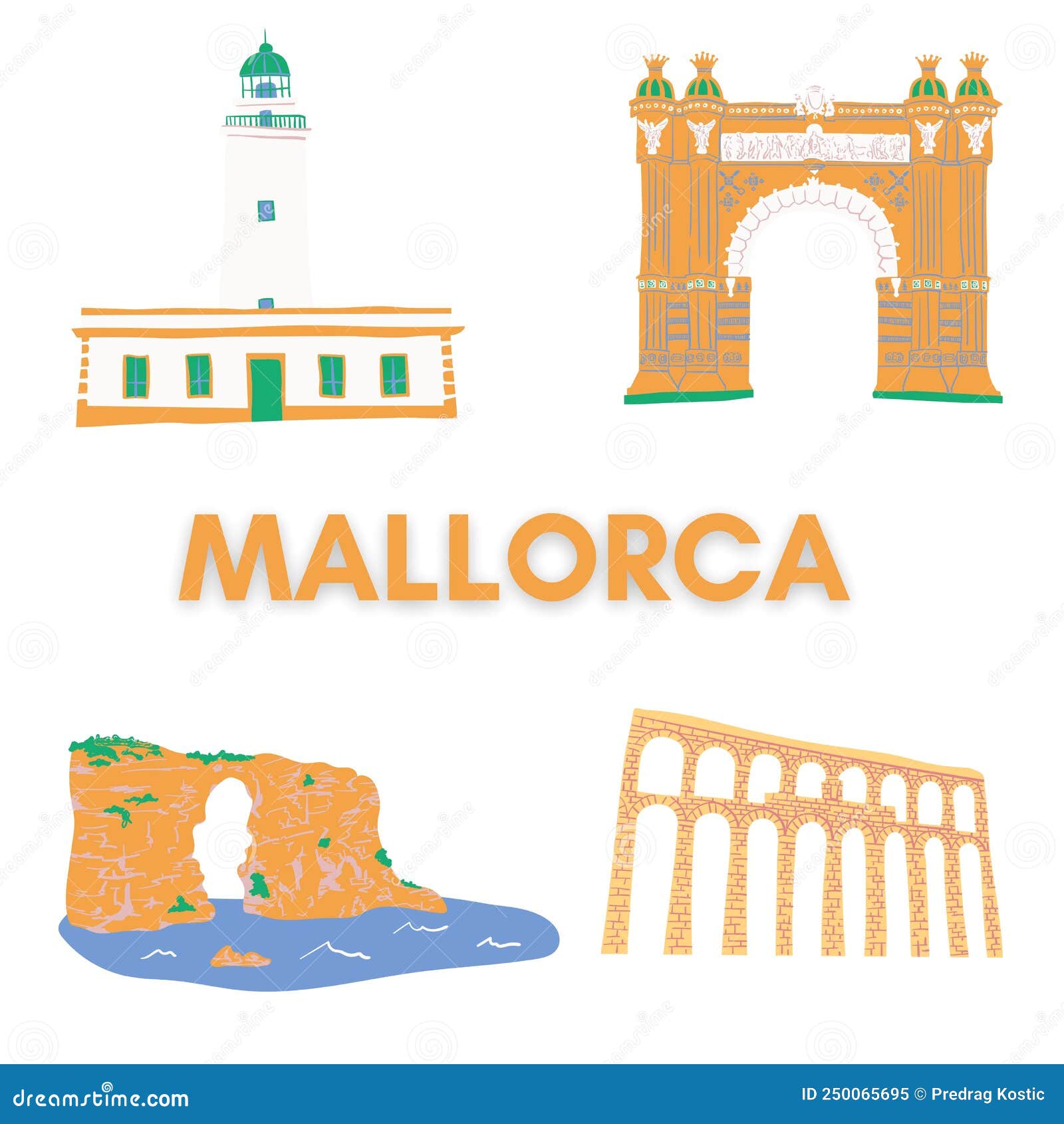 Mallorca logo stock illustration. Illustration of travel - 250065695