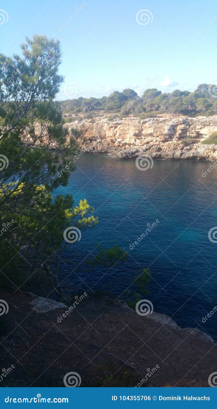 Mallorca blue water beach stock photo. Image of loch - 104355706