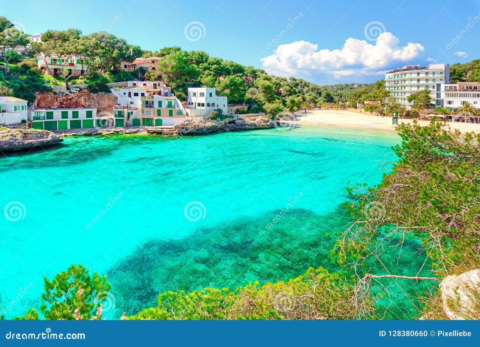 Cala Santanyi - Beautiful Scenery With Houses On Cliffs In Santanyi ...