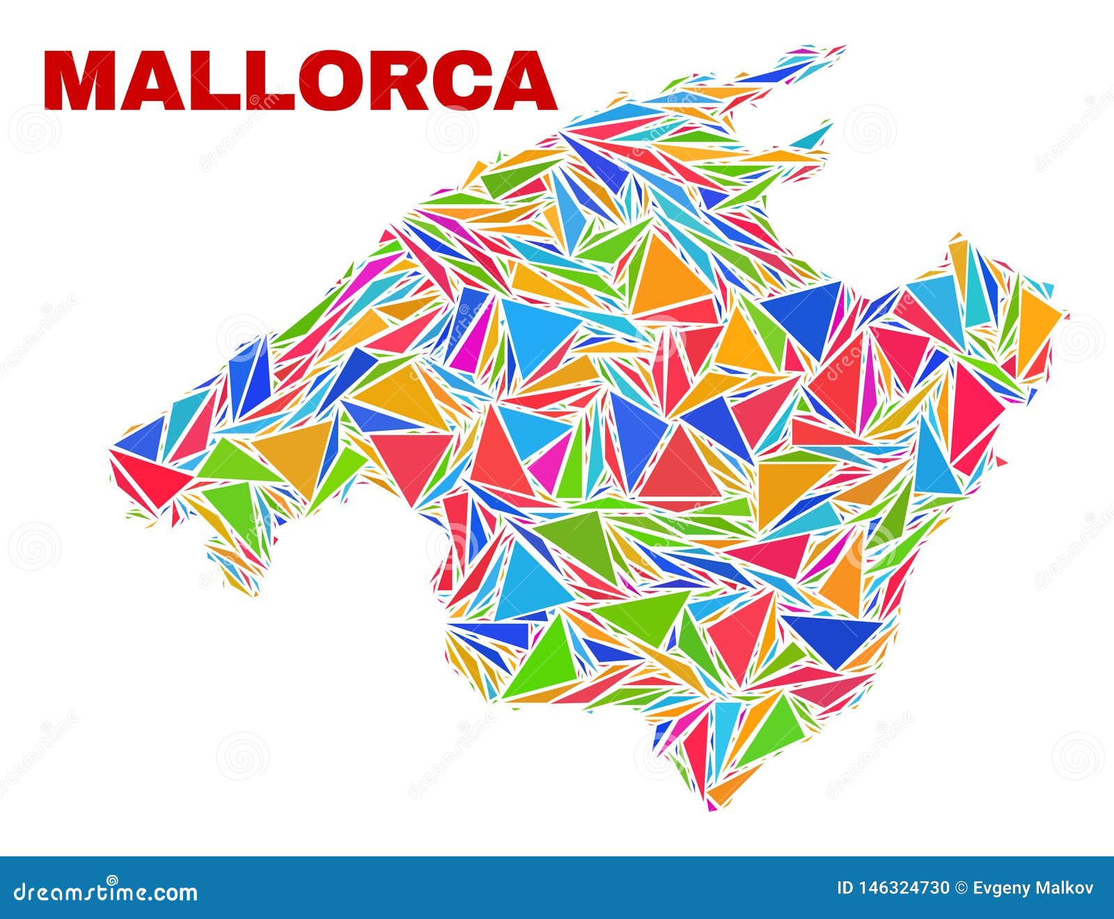 Mallorca Map - Mosaic of Color Triangles Stock Vector - Illustration of ...
