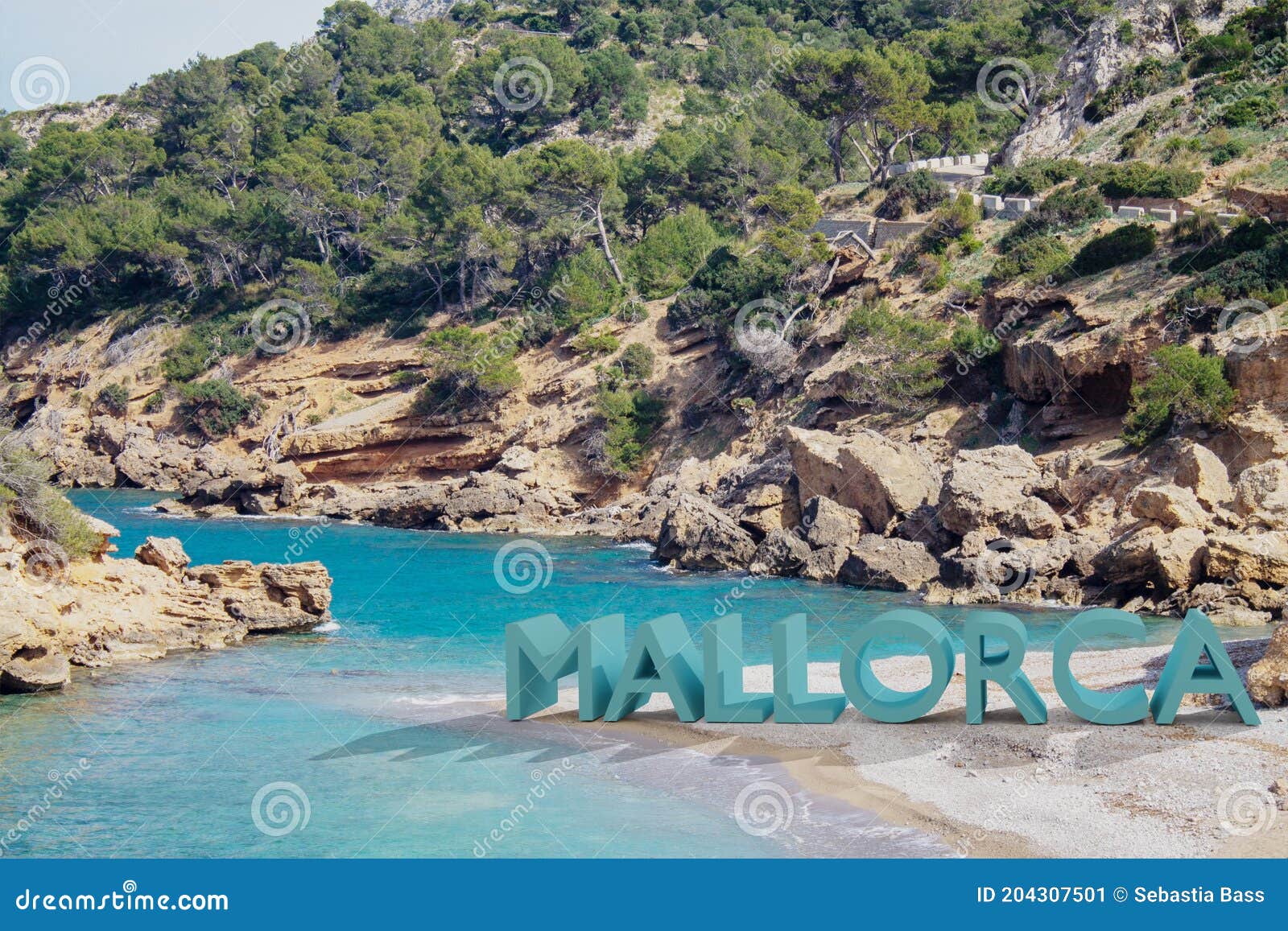 Mallorca Text Written on the Beach with 3D Letters. Summer and Vacation ...