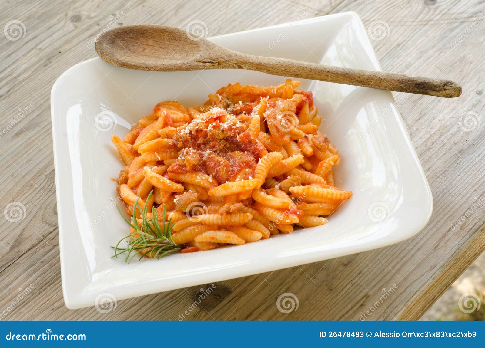 Malloreddus Alla Campidanese Stock Image - Image of sauce, sausage ...