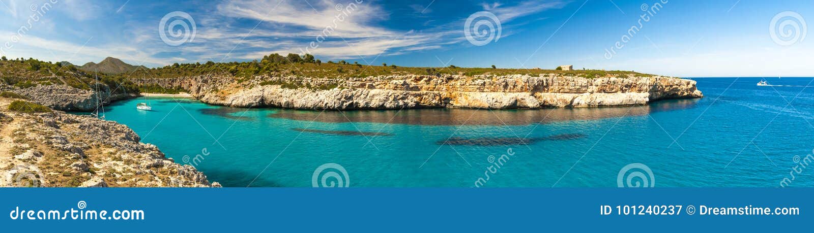 Mallorka, Cala Magraner, Panorama Image stock - Image du panorama ...