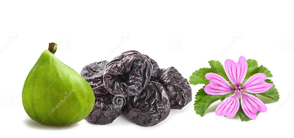 Mallow, Fig and Dried Plums Stock Image - Image of dried, background ...