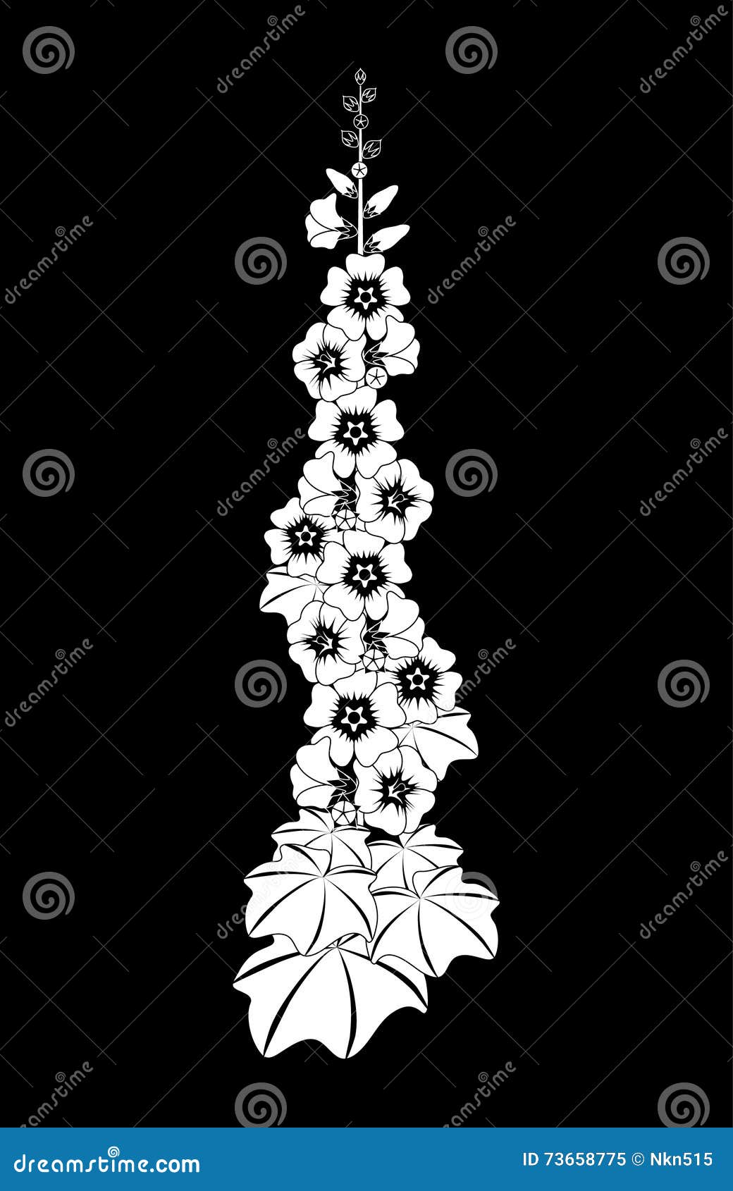 Mallow flower. Vector stock vector. Illustration of flower - 73658775