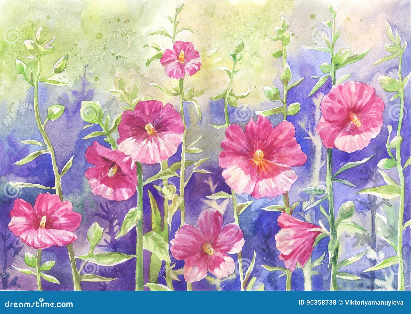 Mallow poster stock illustration. Illustration of summer - 90358738