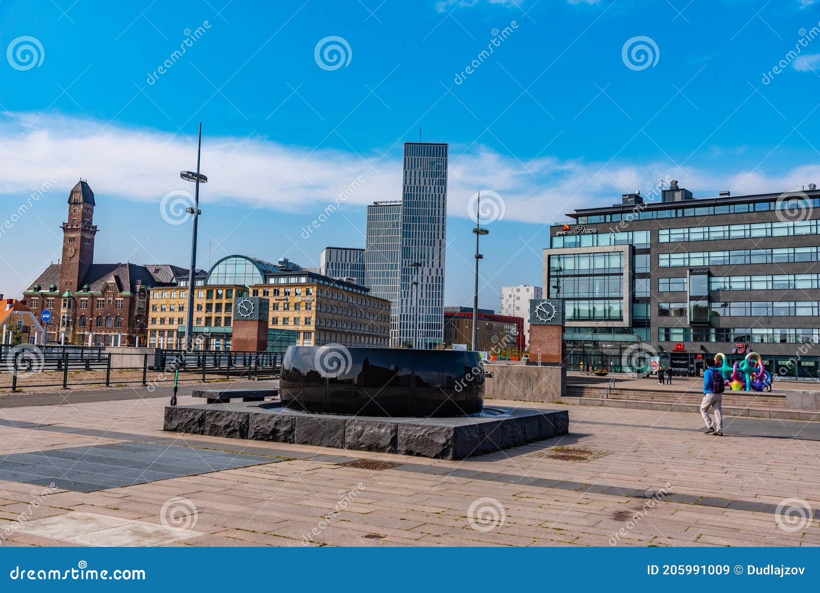 MALMO, SWEDEN, APRIL 25, 2019: View of Waterfront Alongside a Channel ...