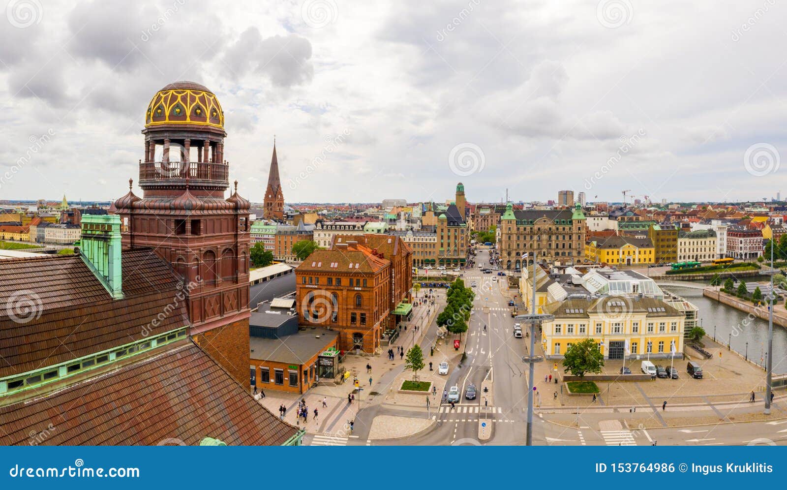 Malmo Train Station and the Old Town. Editorial Photo - Image of city ...