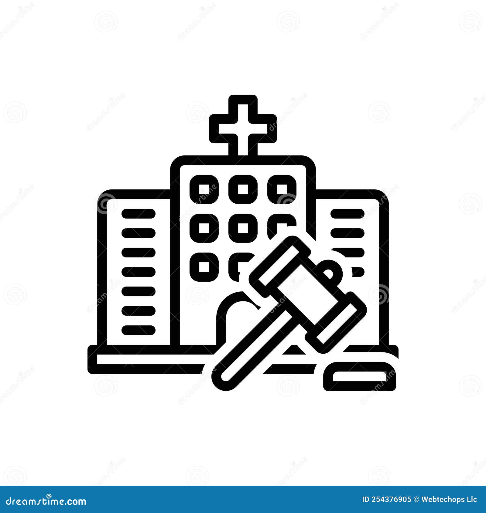 Black Line Icon for Malpractice, Medical and Insurance Stock ...