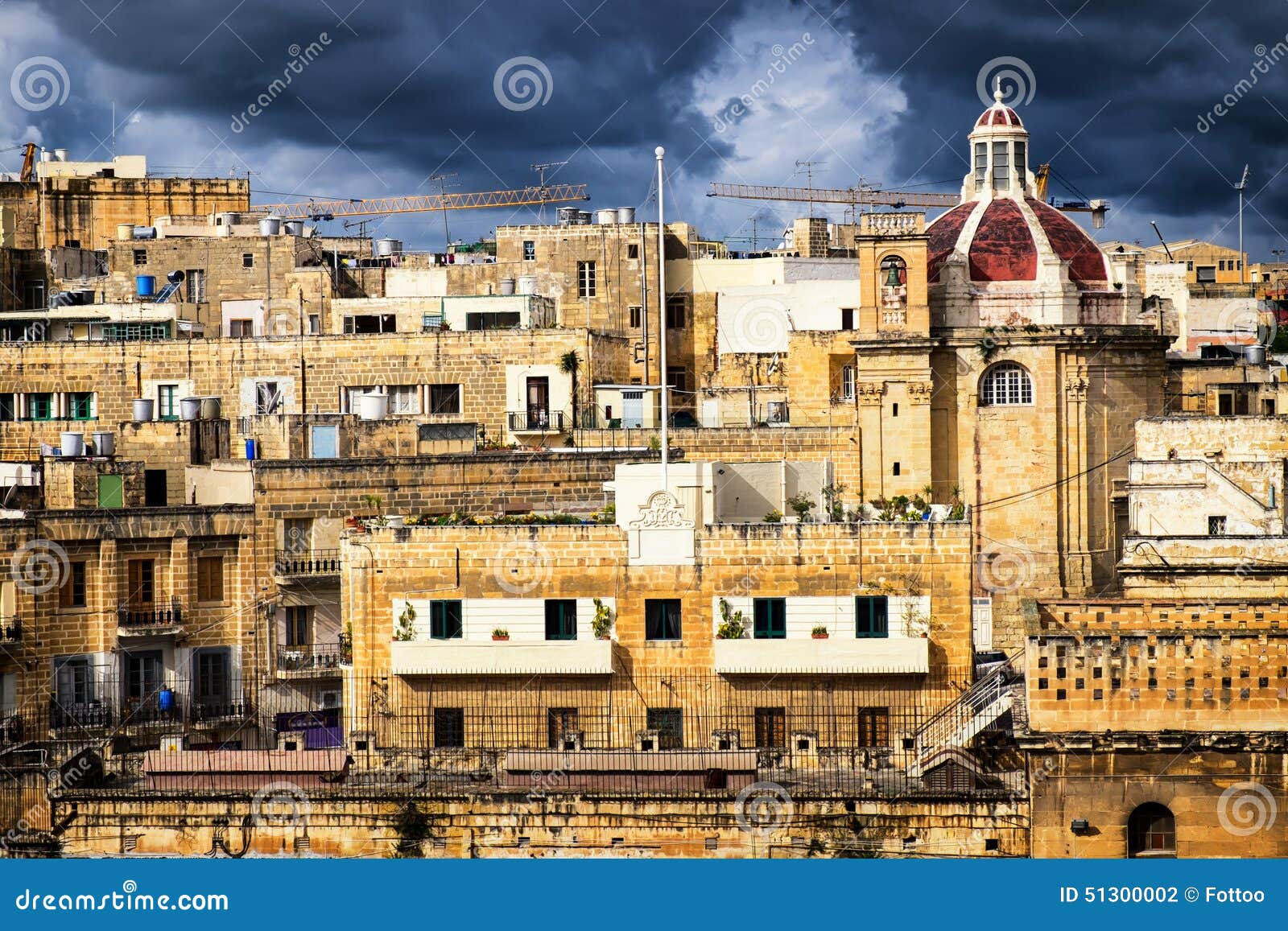 Malta - Bormla - CittÃ Cospicua Stock Photo - Image of construction ...