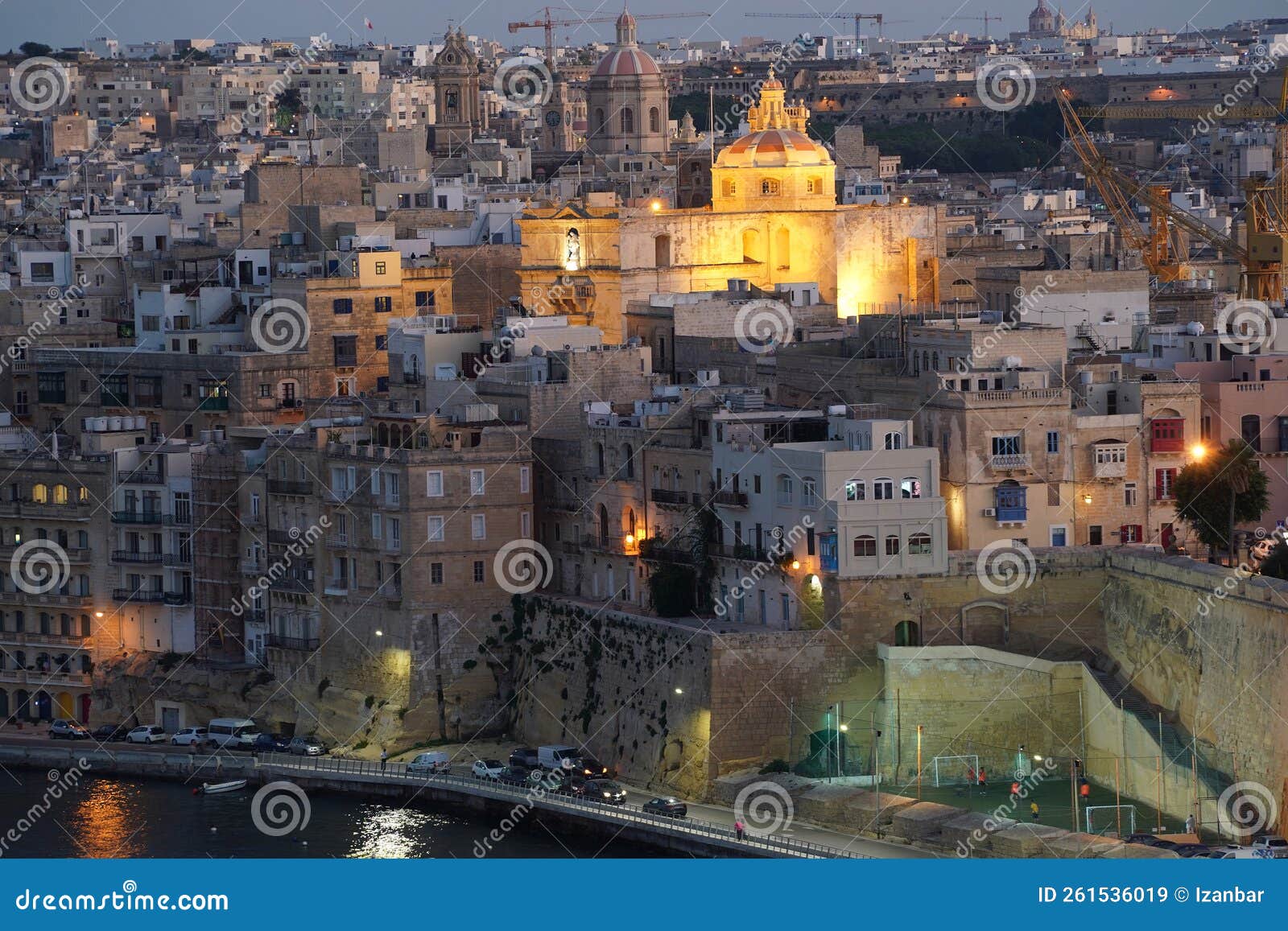 Malta 3 Cities View from La Valletta at Sunset Stock Image - Image of ...