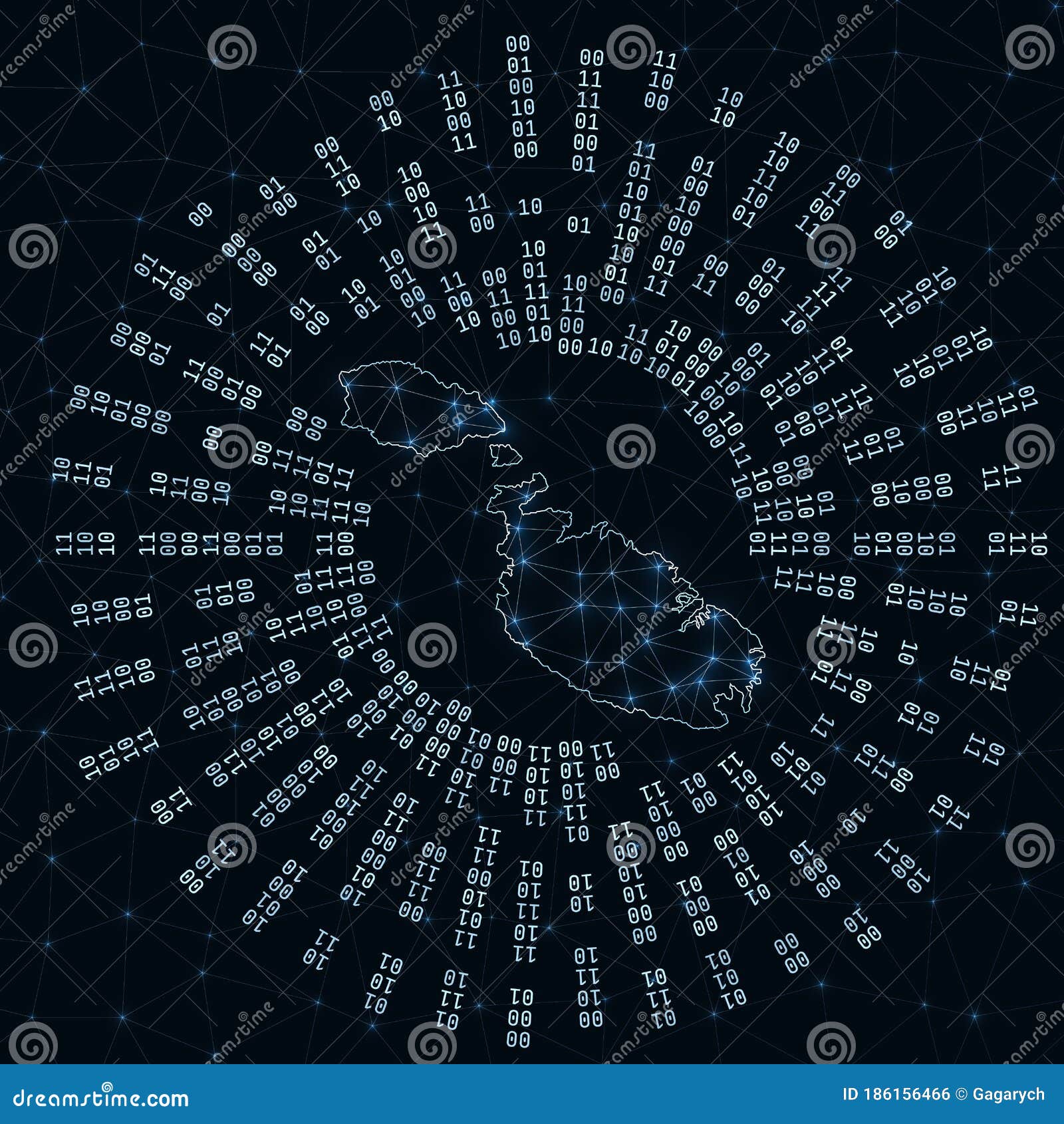 Malta digital map. stock vector. Illustration of geography - 186156466